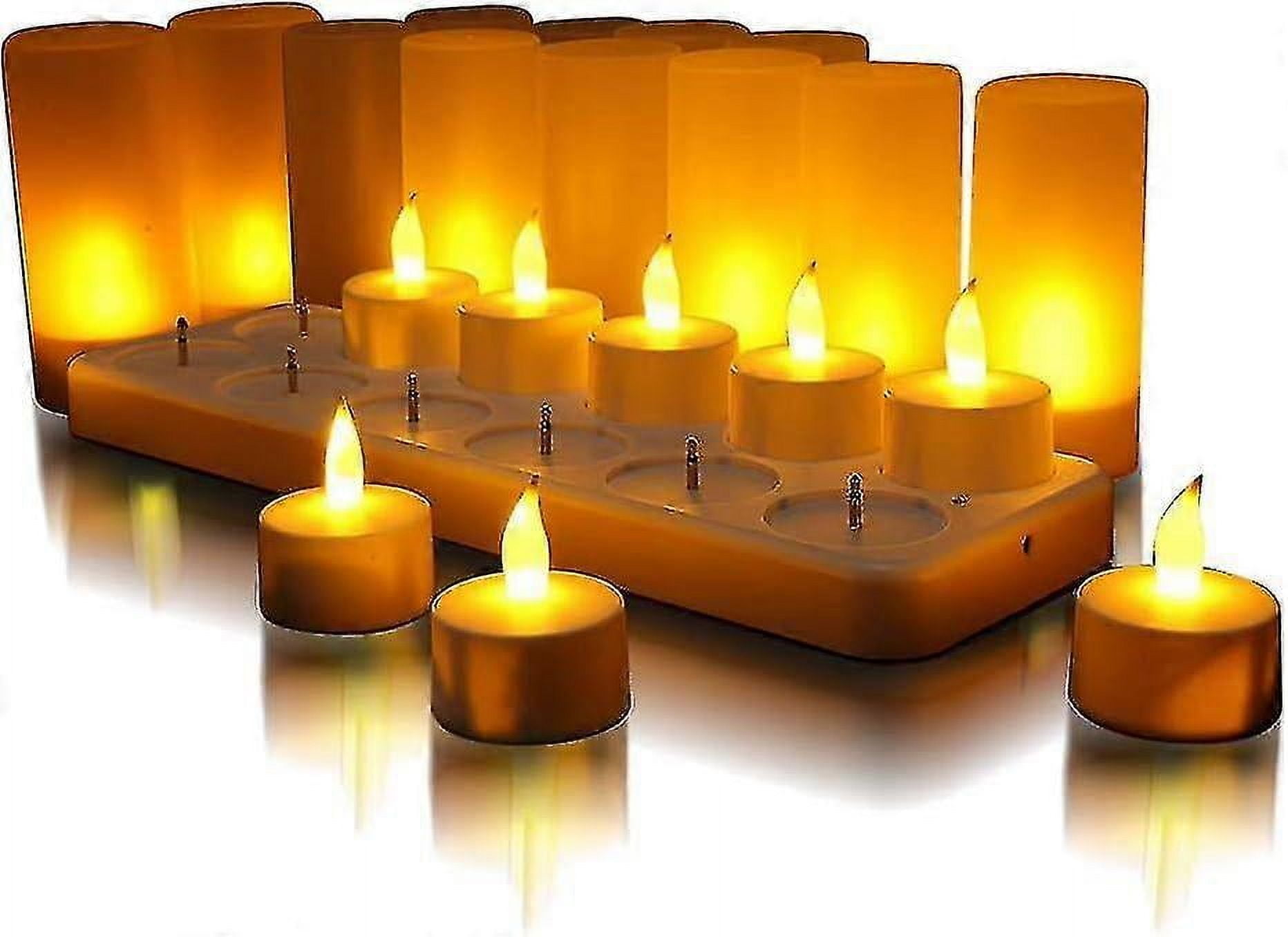 Pack Of 24 Rechargeable Led Candles Flickering Flameless Led Electric ...