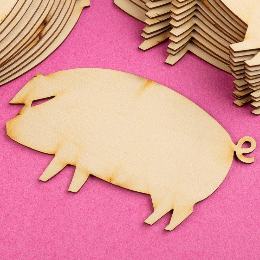 Pack Of 24 Unfinished Wooden Pig Cutouts - Wooden Farm Animal Shapes ... Pack Of 24 Unfinished Wooden Pig Cutouts - Wooden Farm Animal Shapes ...