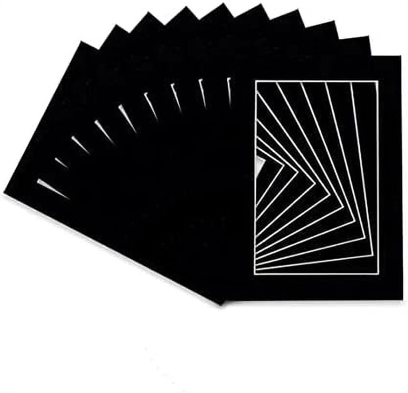 Pack Of 25 Acid Free 11X14 Mats Bevel Cut For 9X12 Photos - Black Suede ...