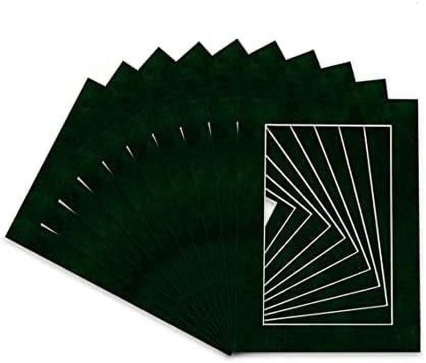 Pack Of 25 Acid Free 8X10 Mats Bevel Cut For 6X8 Photos - Green Suede ...