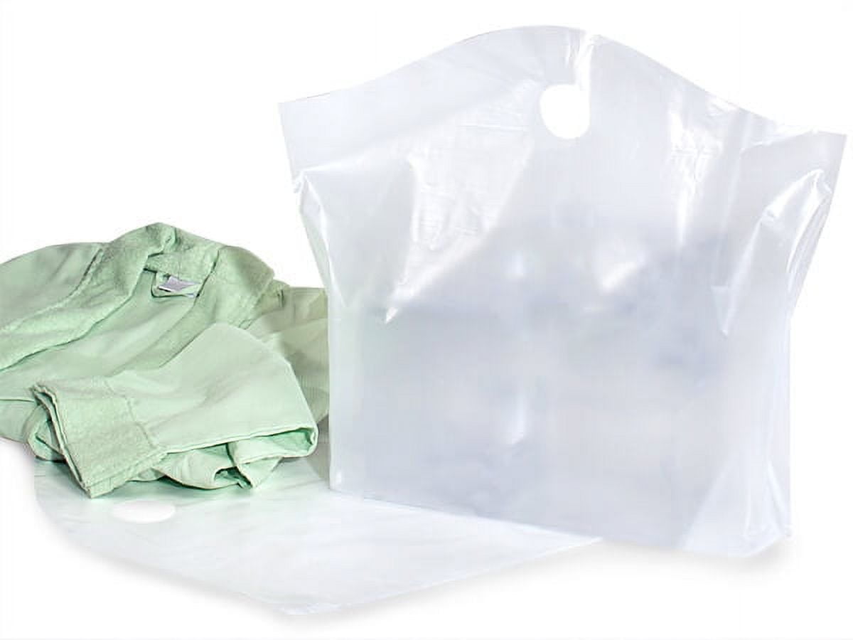 Pack Of 250, Solid Clear Wave Top Plastic Bags Large 22 X 18 X 8" 25% ...