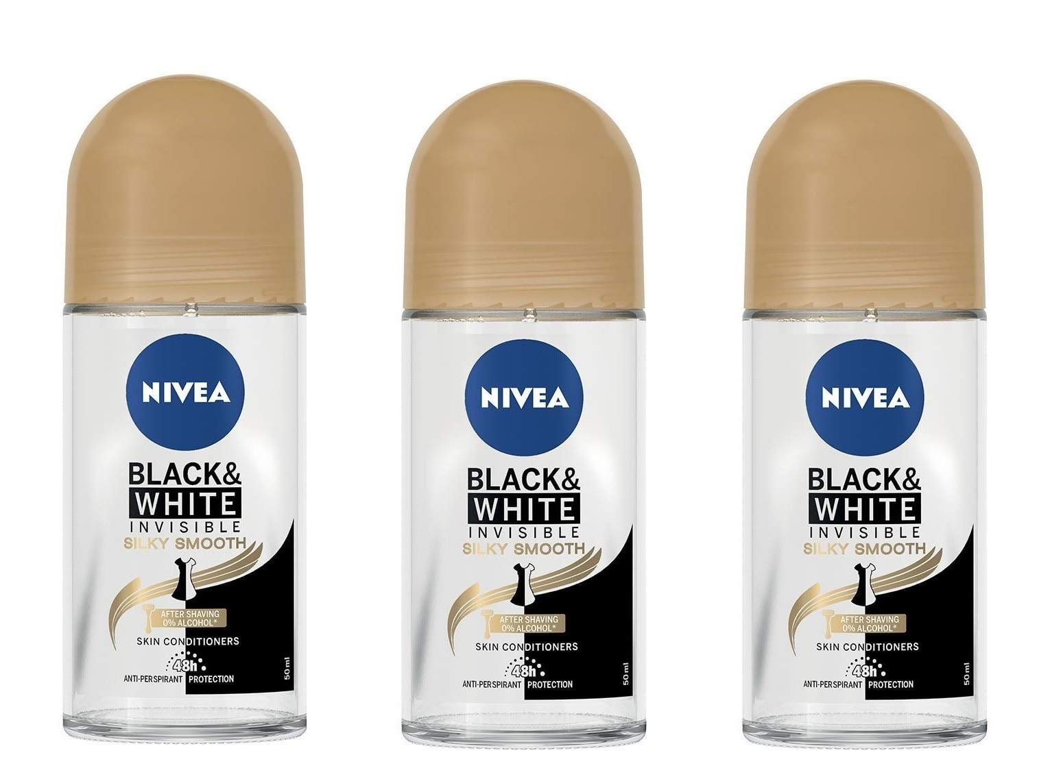 (Pack Of 3 Bottles) Nivea Invisible For Black & White Silky Smooth ...
