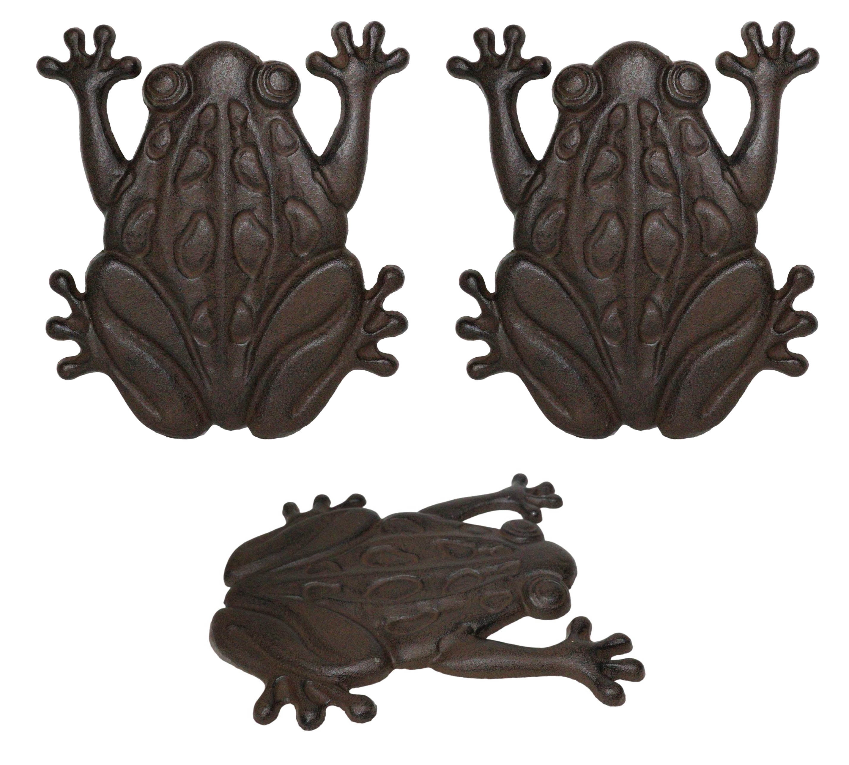 Pack Of 3 Cast Iron Amphibian Tree Frog Garden Stepping Stone Pave Foot ...