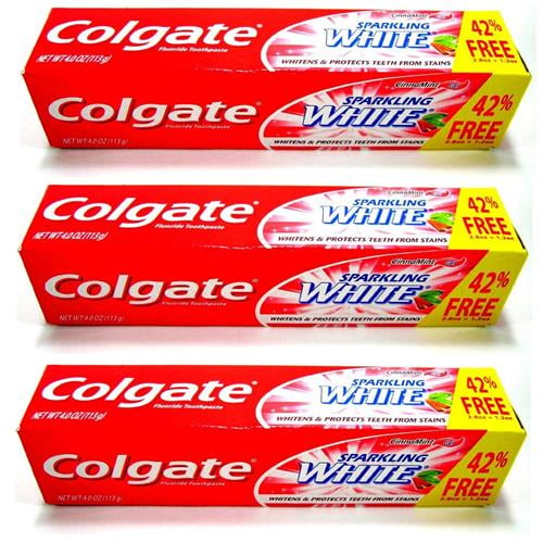 (Pack Of 3) Colgate Sparkling White Cinnamint Gel Toothpaste 4 Oz ...