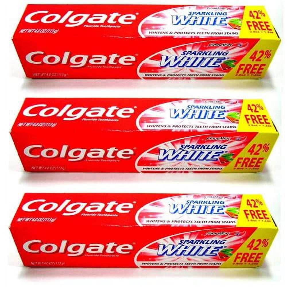 (Pack Of 3) Colgate Sparkling White Cinnamint Gel Toothpaste 4 Oz ...