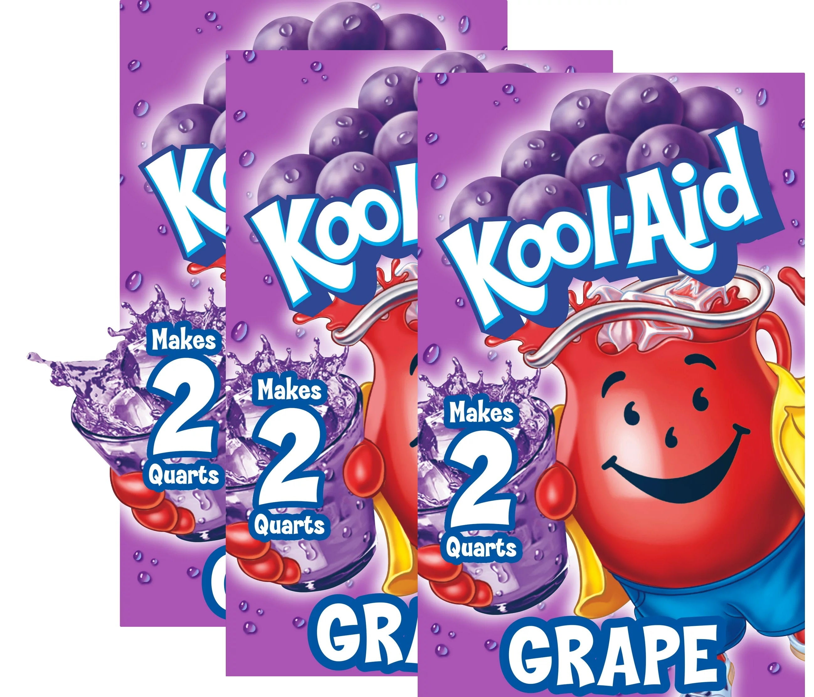 3 Packs Kool-Aid Grape Unsweetened Grape Artificially Flavored Powdered ...