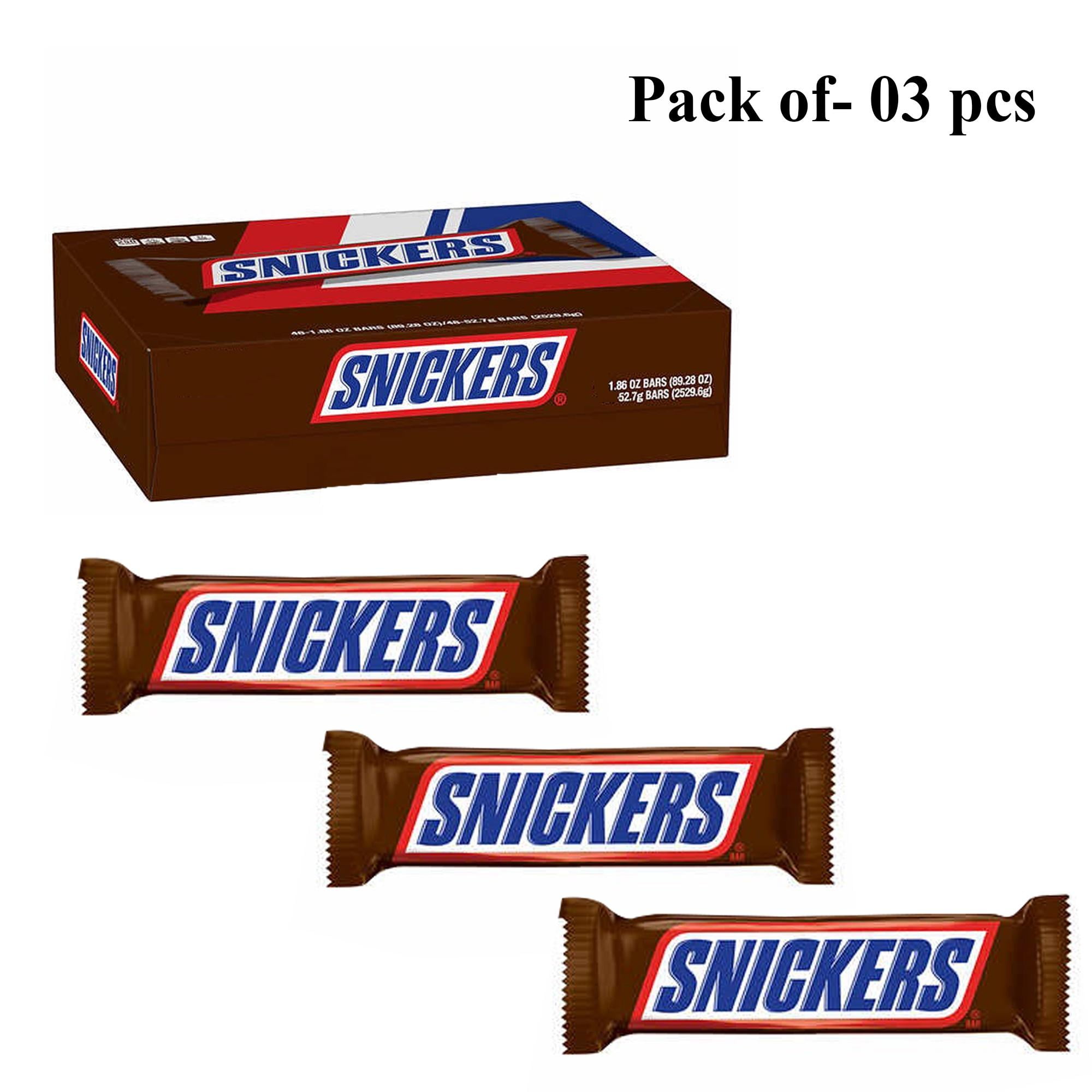 Pack Of 3 Pcs Snickers Full Size Chocolate Candy Bars | 1.86 Oz Per Bar ...