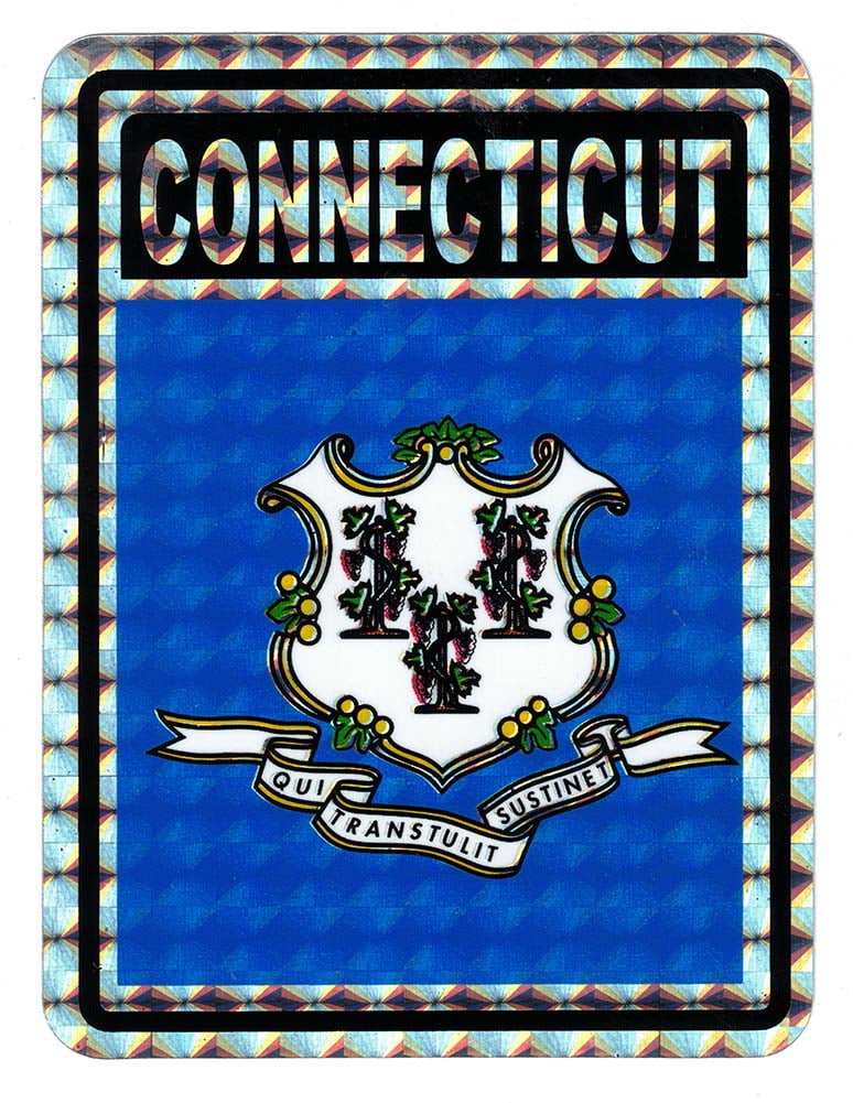 Pack Of 3 State Of Connecticut Flag Reflective Decal Bumper Sticker DC ...