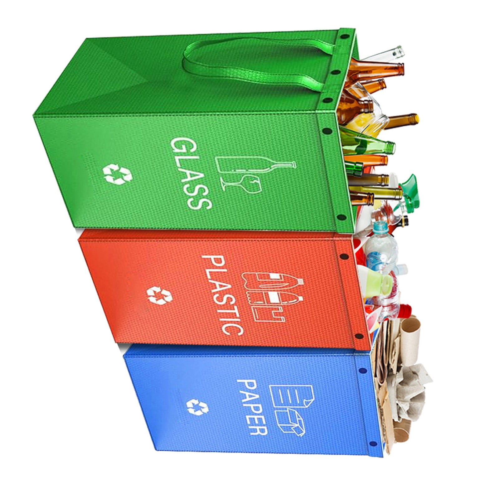 Pack Of 3 Washable Garbage Bins With Smooth Surfaces Quick Cleaning For ...