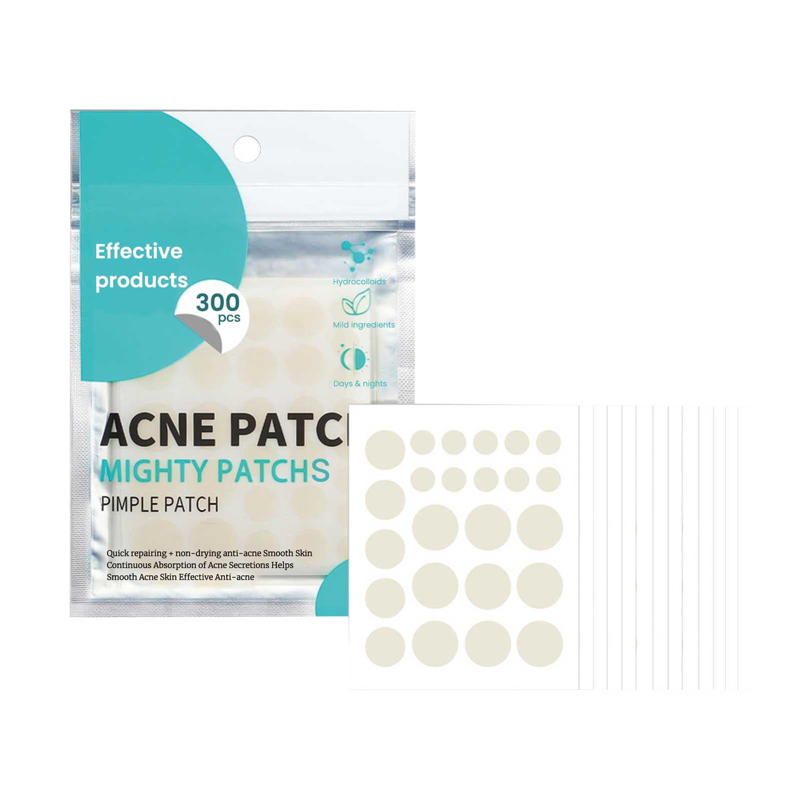 Pack Of 300 Patch for Face,Patch for Covering Zits,SpotS Stickers 1/2/3 ...