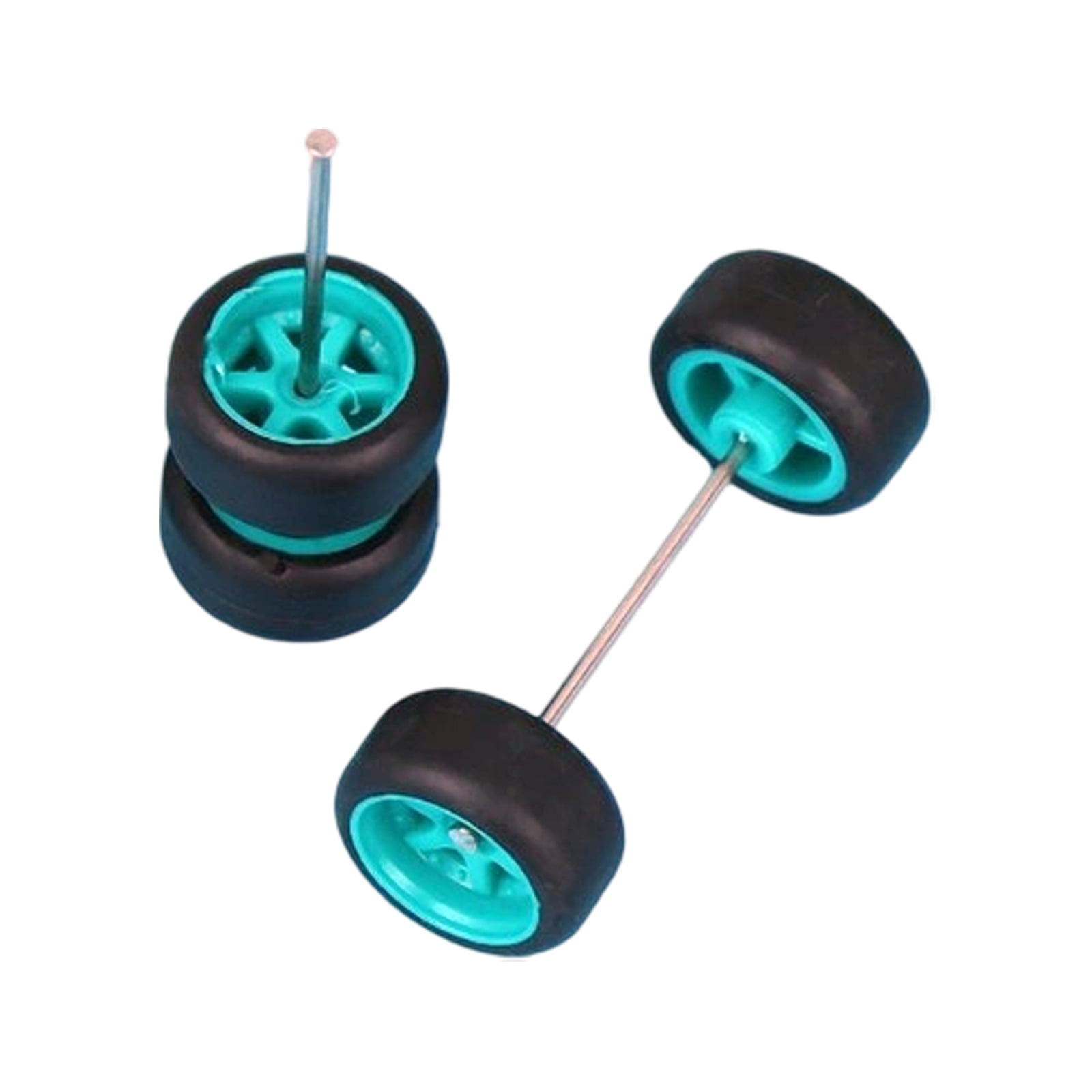 Pack Of 4 1/64 Scale Remote Control Car Wheels With Axles For Diecast ...