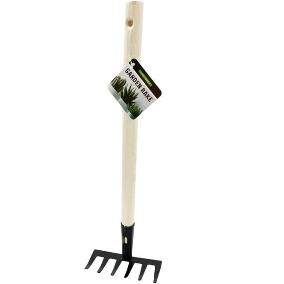 Kole Imports GH926 15.5 in. Hand Garden Rake with Wood Handle - Pack of ...