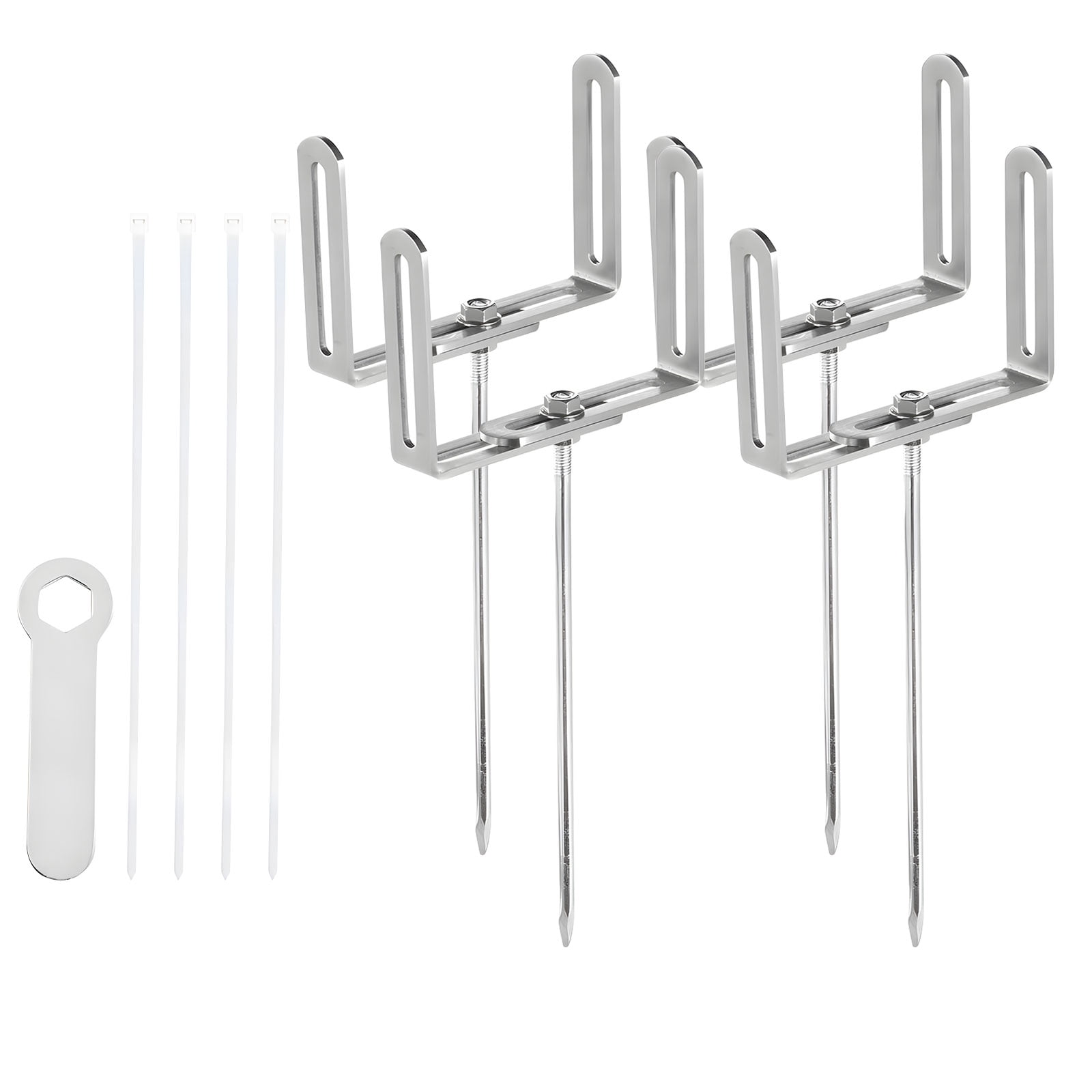 Pack Of 4 Adjustable Downspout Brackets Galvanized Steel For Drainage ...
