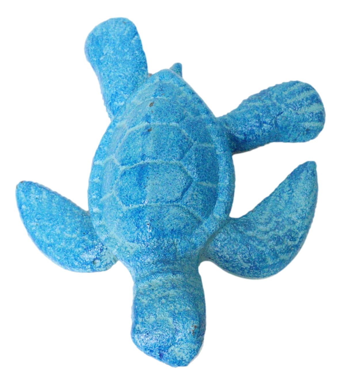 Pack Of 4 Blue Patina Cast Iron Sea Turtle Tortoise Hatchling 4"L ...