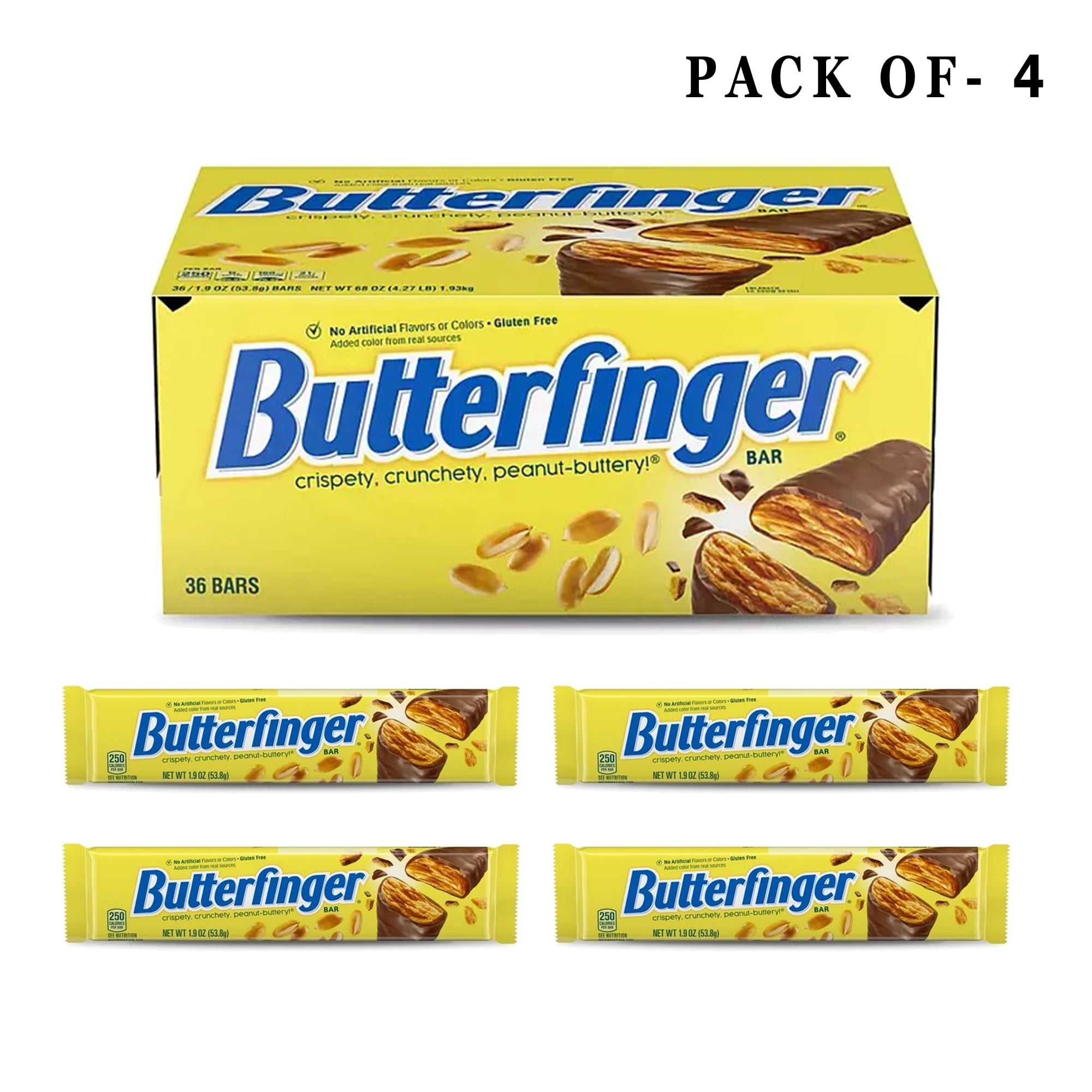 Pack Of 4 Butterfinger Crispety Crunchety Peanut Buttery | 1.9 OZ Per ...