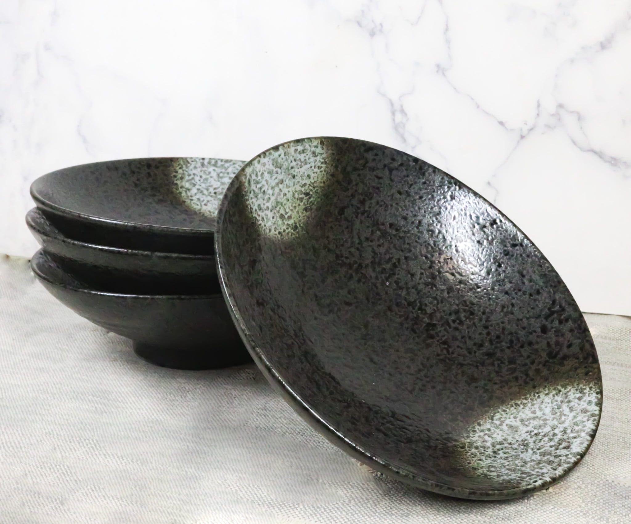 Pack Of 4 Charcoal Grey Tone Hakumu Collection Large Ramen Soup Dinner ...