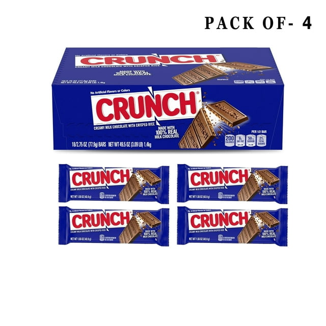 Pack Of 4 Crunch Creamy Milk Chocolate With Crisped Rice | 1.55 OZ Per ...