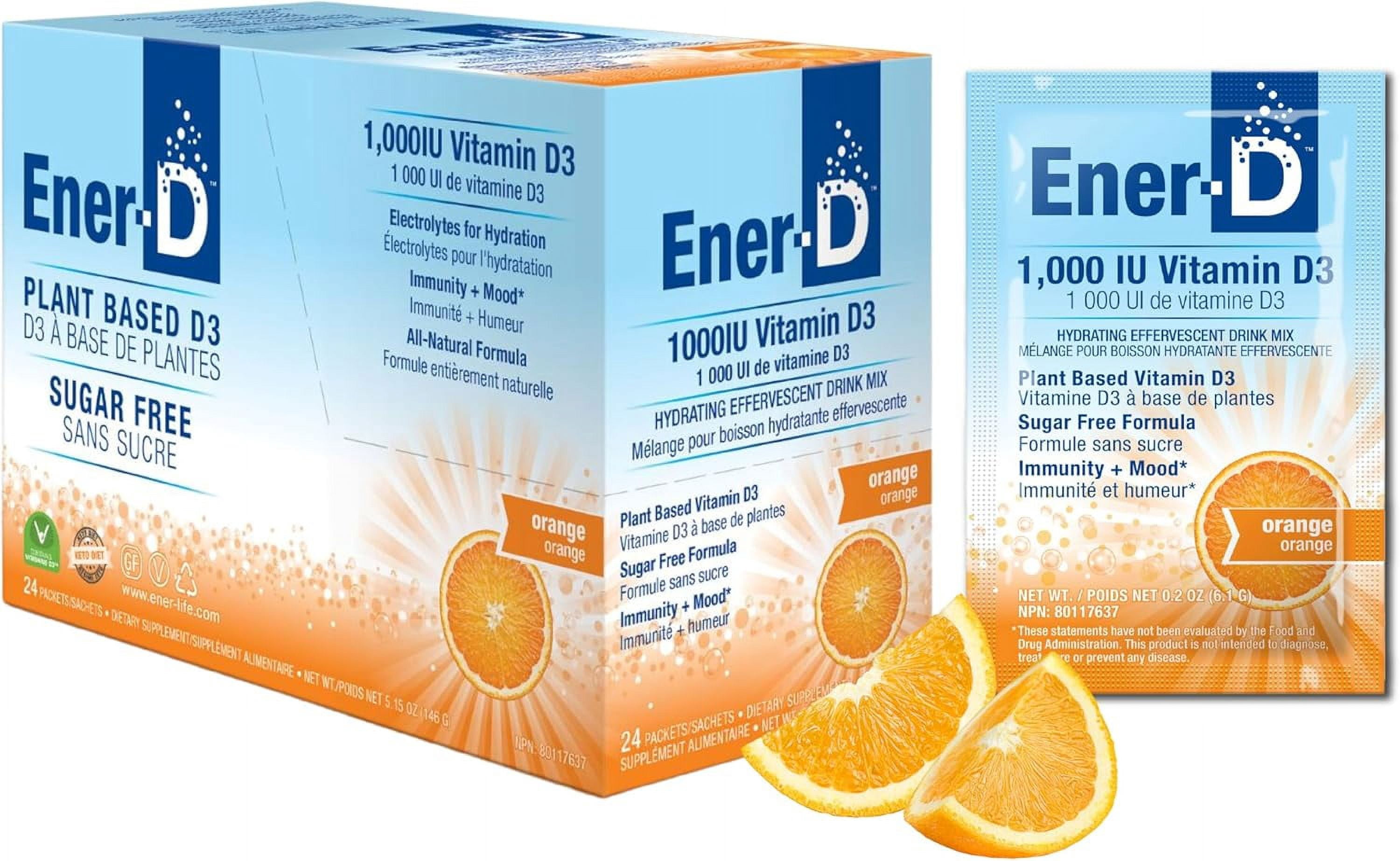 (Pack Of 4) Ener-LIFE Vitamin D Packet Orange Sugar Free 24 Pieces ...