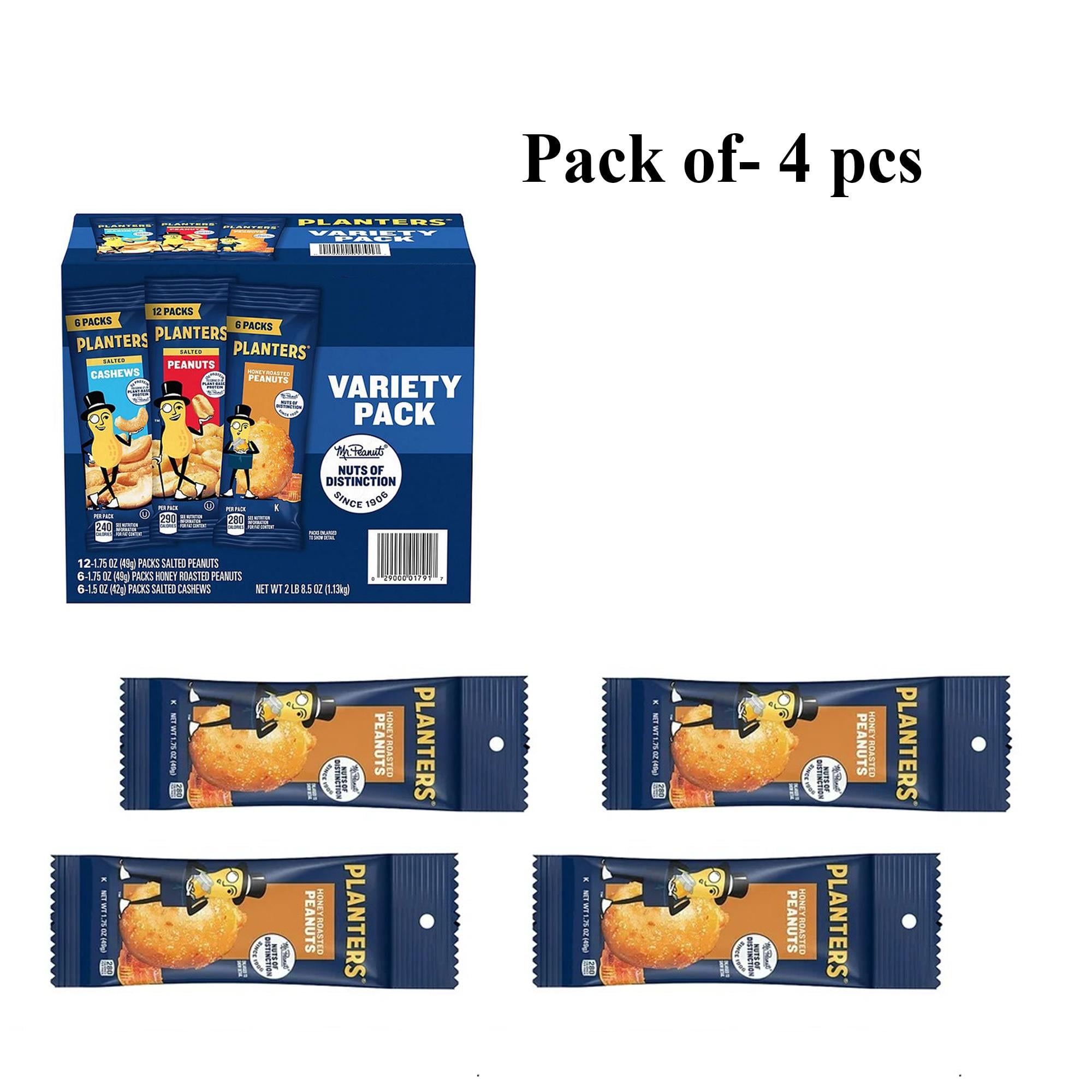 Pack Of 4 Pcs Planters Nuts Honey Roasted Peanuts Plant Base Protein ...
