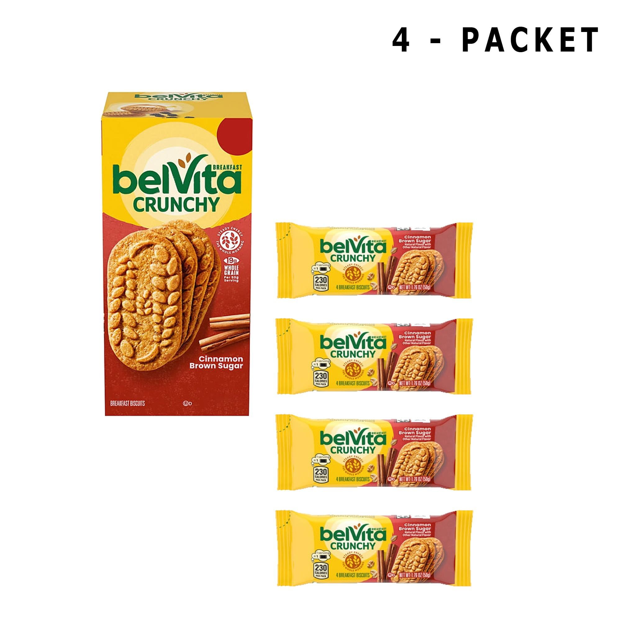 Pack Of 4 Pcs belVita Cinnamon Brown Crunchy Biscuits | 1.76 oz per pack | GOLDENROW - Walmart.com