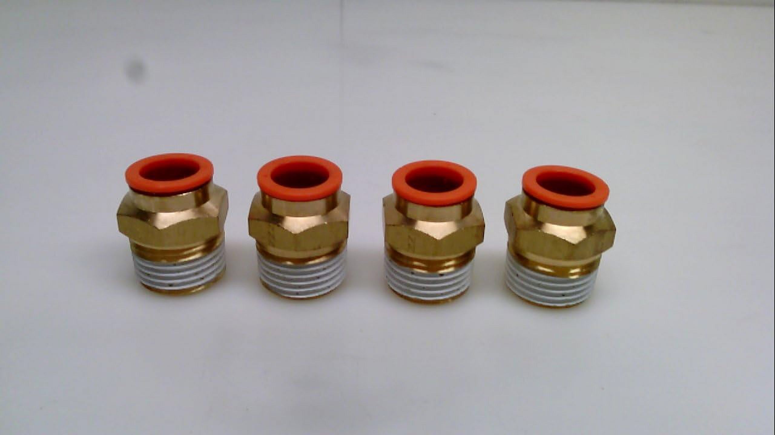 - Pack Of 4 - Pneumatic Adapter, Male, Brass, 1/2" Npt - Pack Of 4 ...