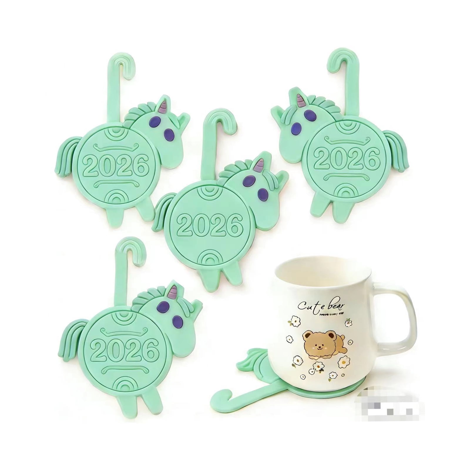 Pack Of 4 Practical Silicone Drink Stands Horse Shaped Coasters for Cup ...