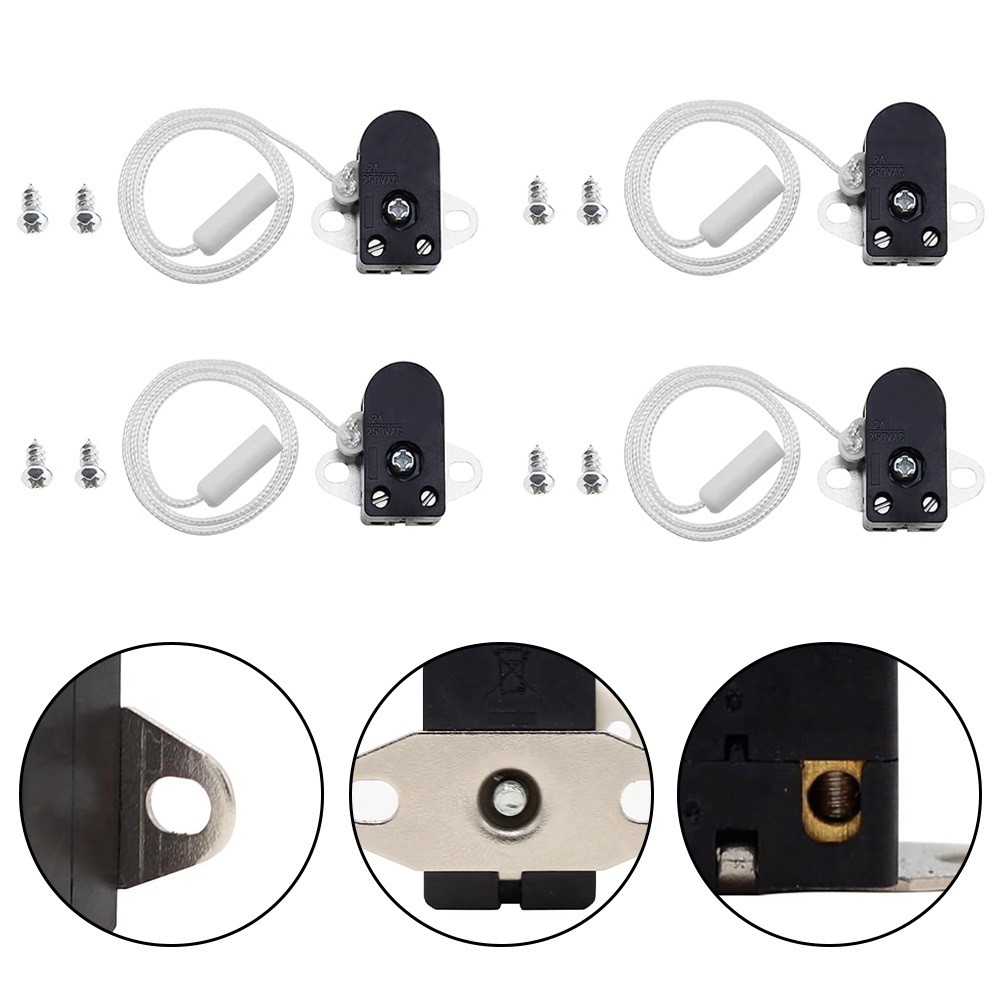 Pack Of 4 Pull Switch On/Off with Cord 250V 2A for Wall Light ...