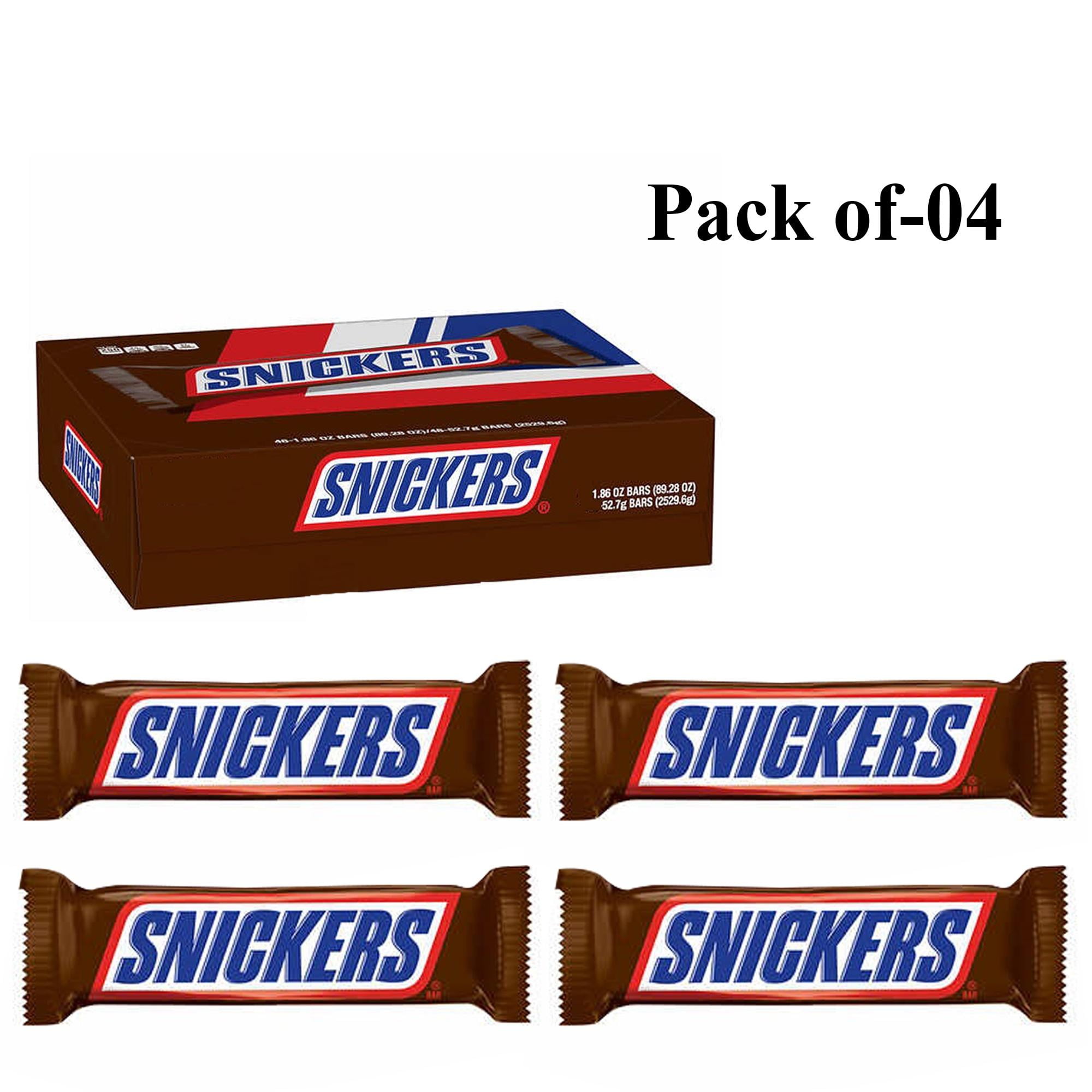 Pack Of 4 Snickers Full Size Chocolate Candy Bars | 1.86 Oz Per Bar ...