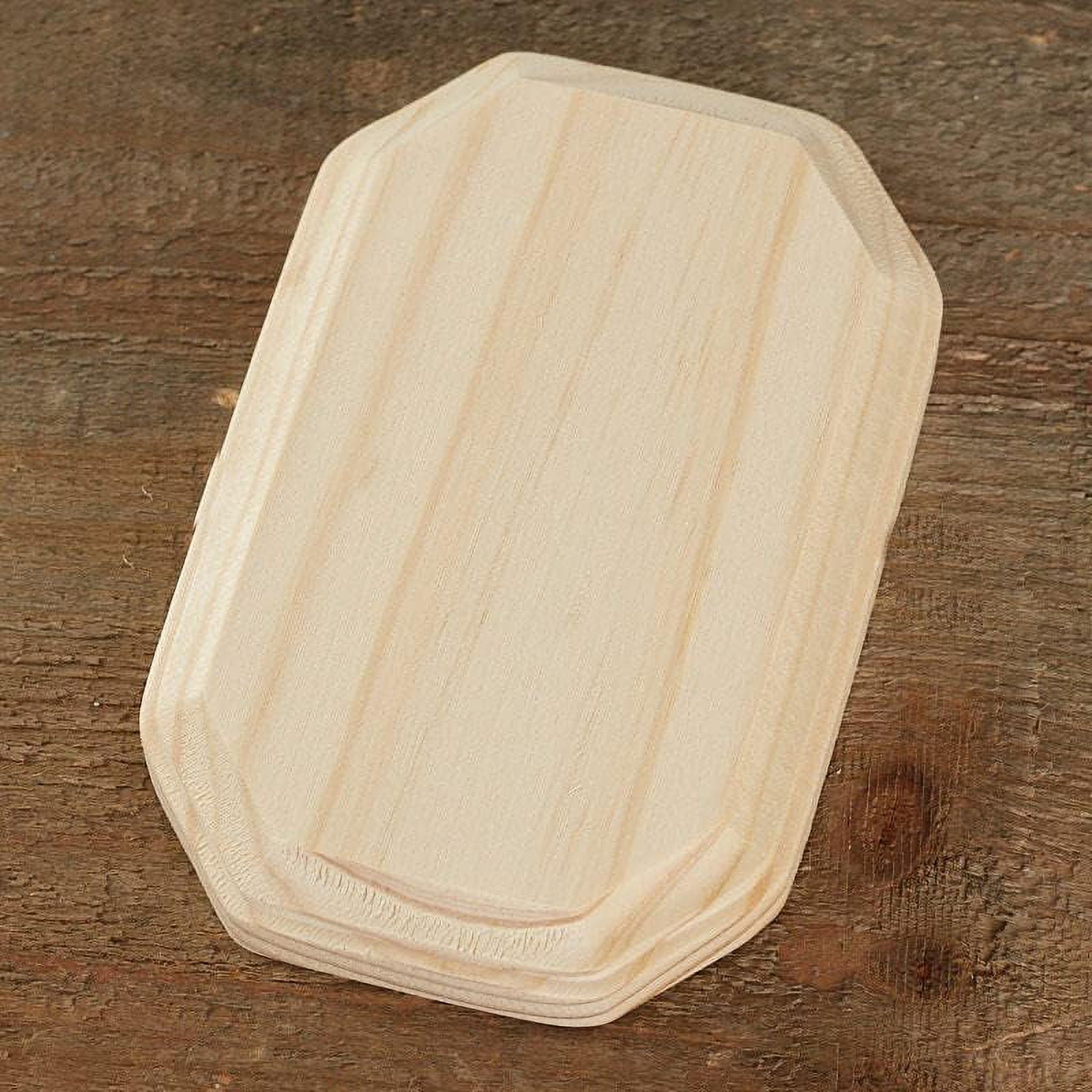 Pack Of 4 Unfinished Wood Beveled Edge French Rectangle Plaques From ...