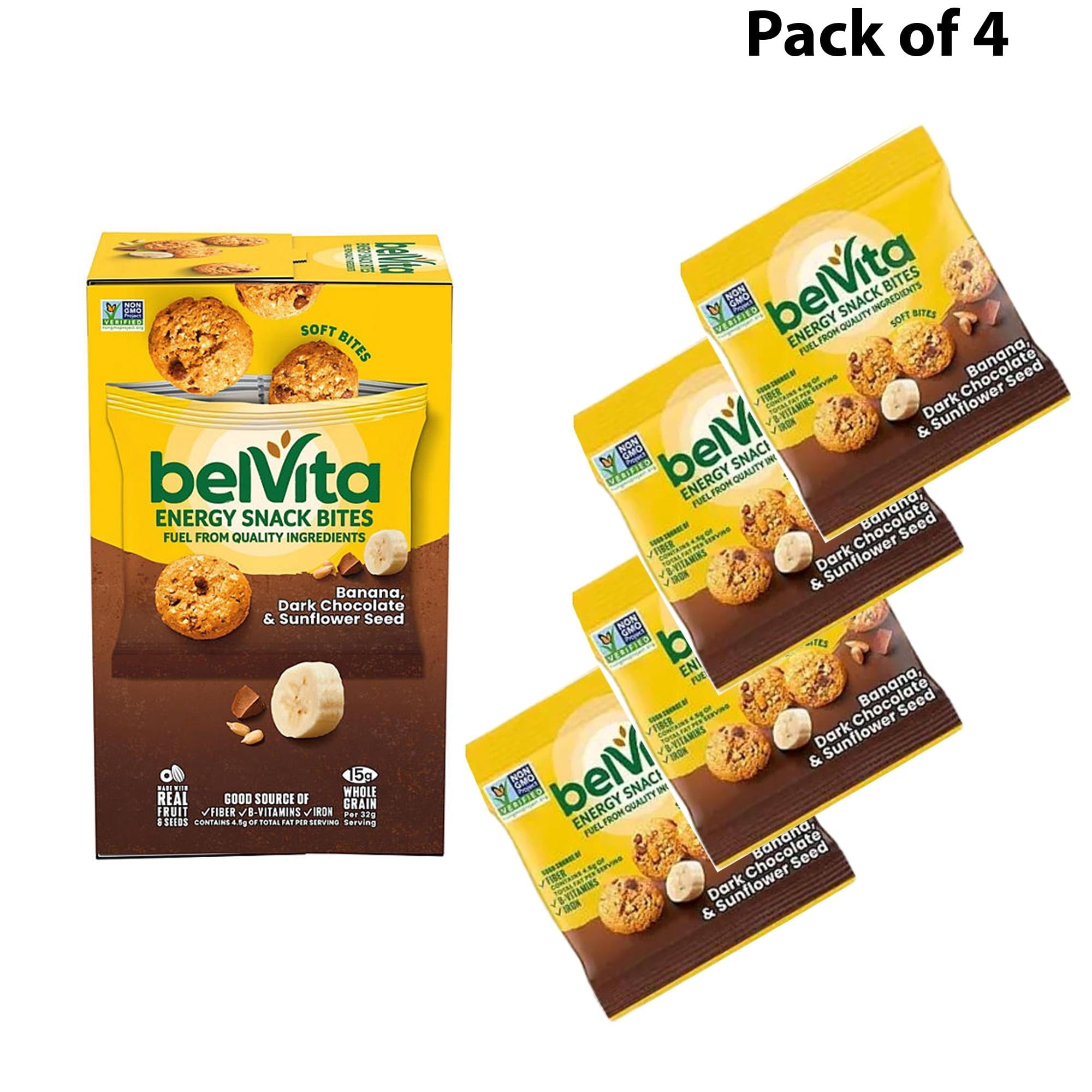 Pack Of 4 belVita Energy Snack Soft Bites with Banana Dark Chocolate ...
