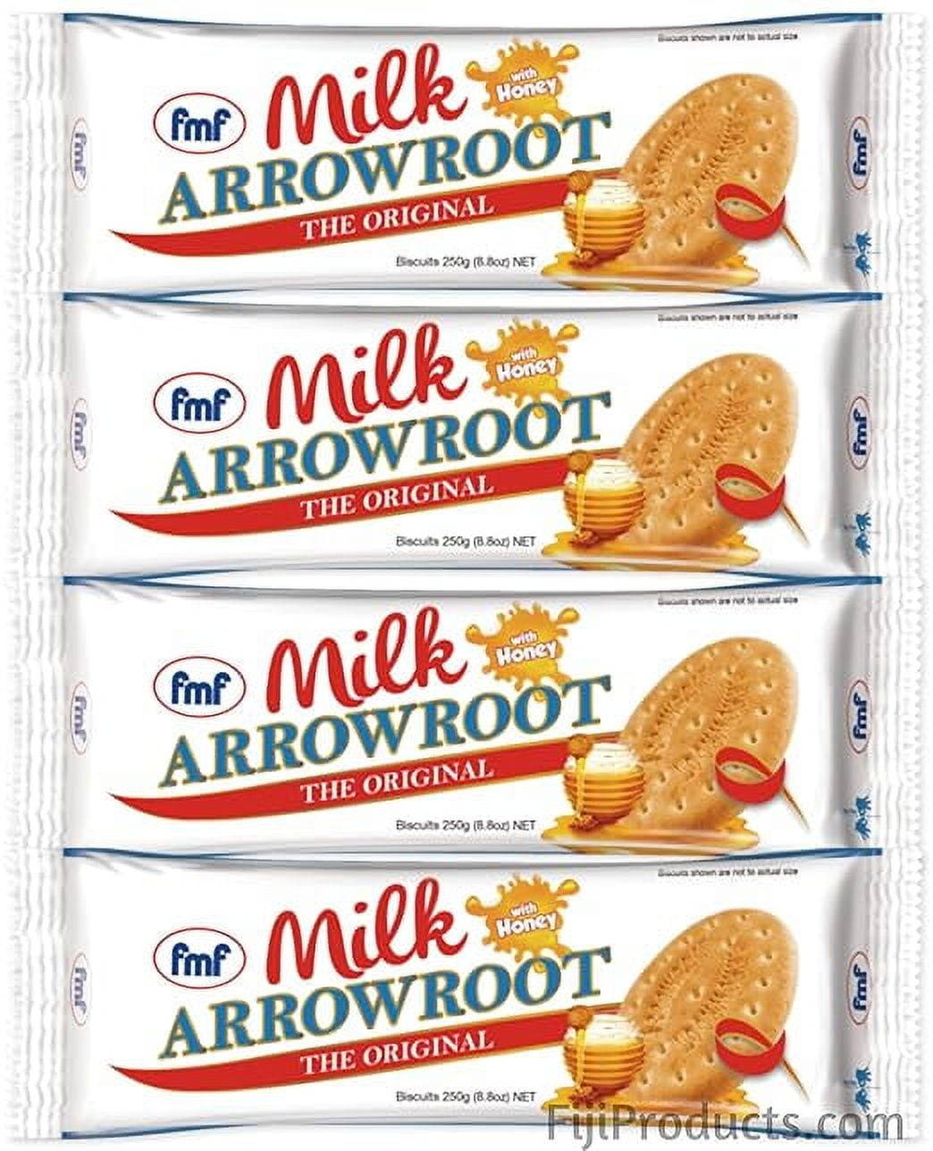 (Pack Of 4 x 250g) fmf Milk Arrowroot Biscuits with HONEY, A family ...