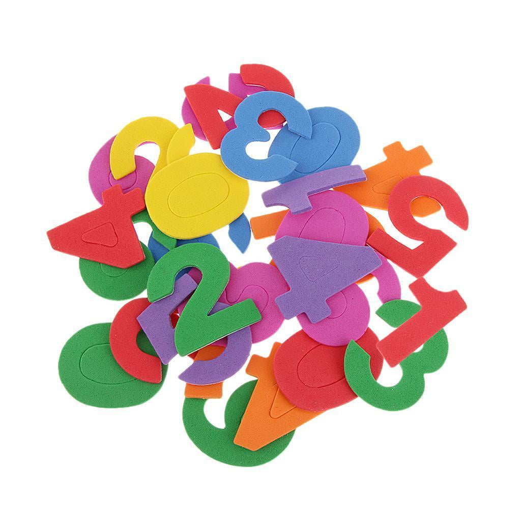 Pack Of 45 Foam Numbers Shapes Sticker For Kids Children Craft DIY Work ...