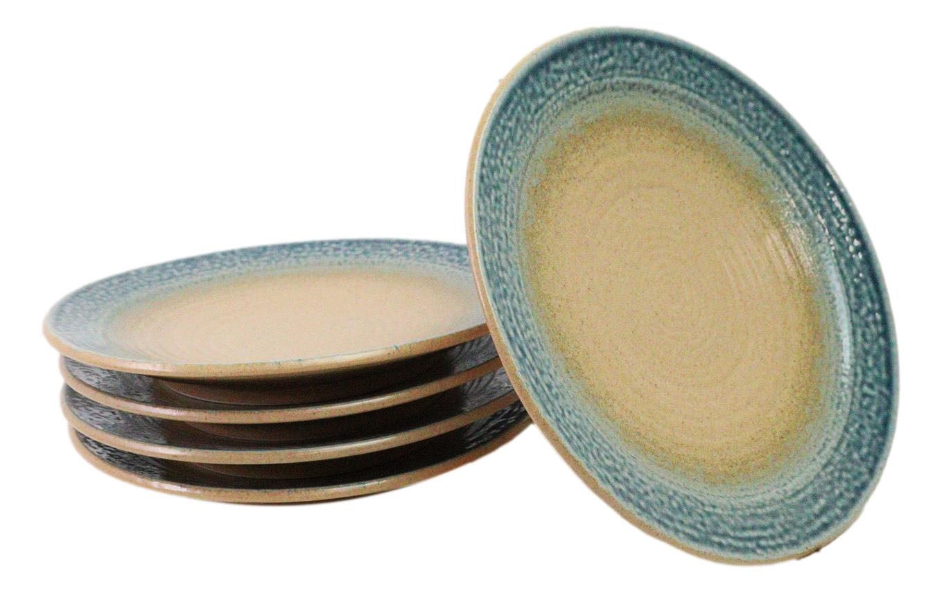 Pack Of 5 Blue River Ao Nagashi Collection Large Round Dinner Plates 10 ...