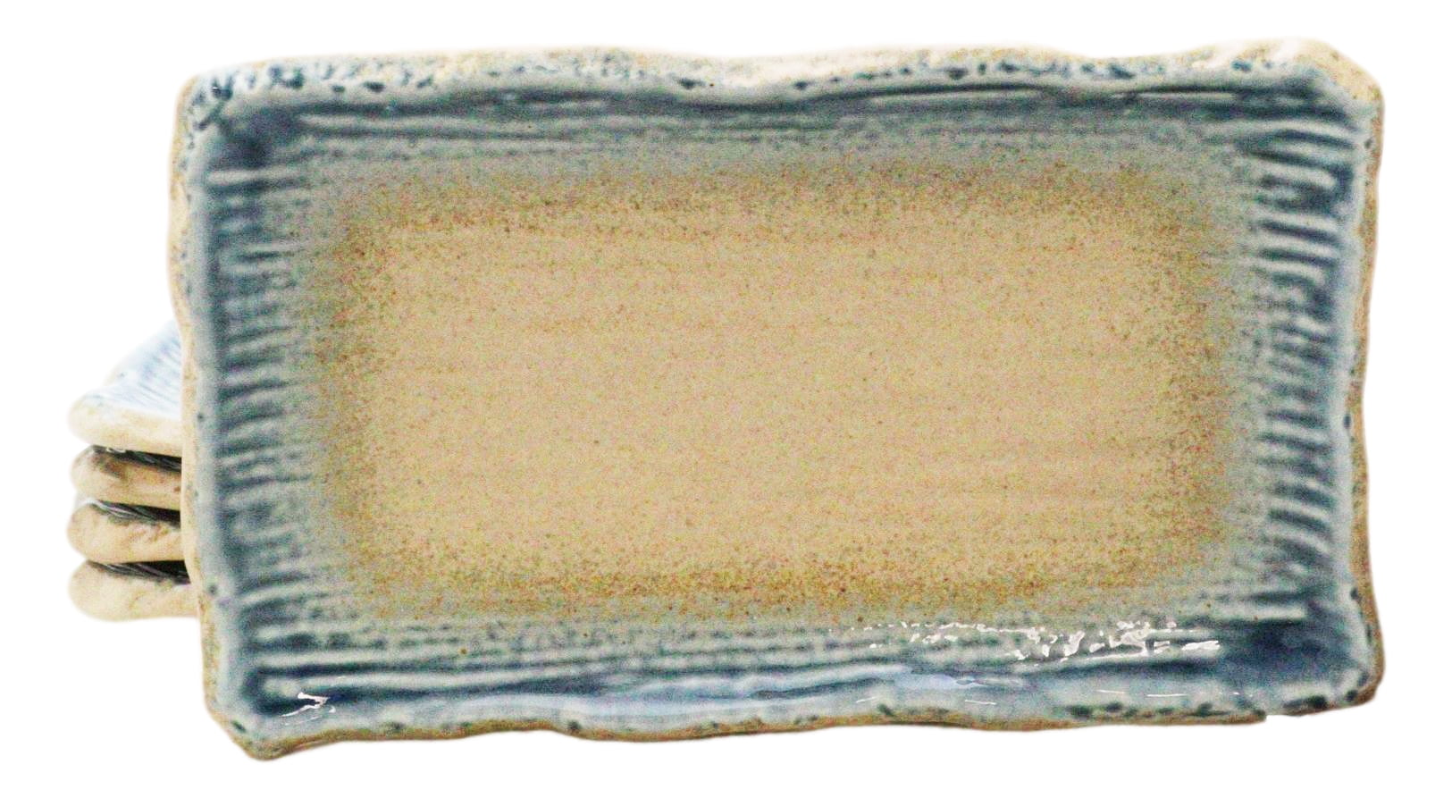 Pack Of 5 Blue River Ao Nagashi Collection Rectangular Wavy Sushi ...