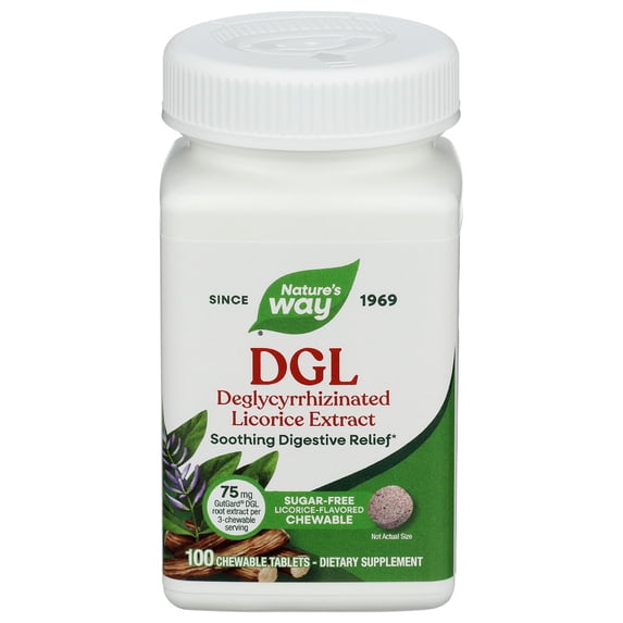 (Pack Of 5) Natures Way DGL Licorice Fructose Free 100 Tablets ...