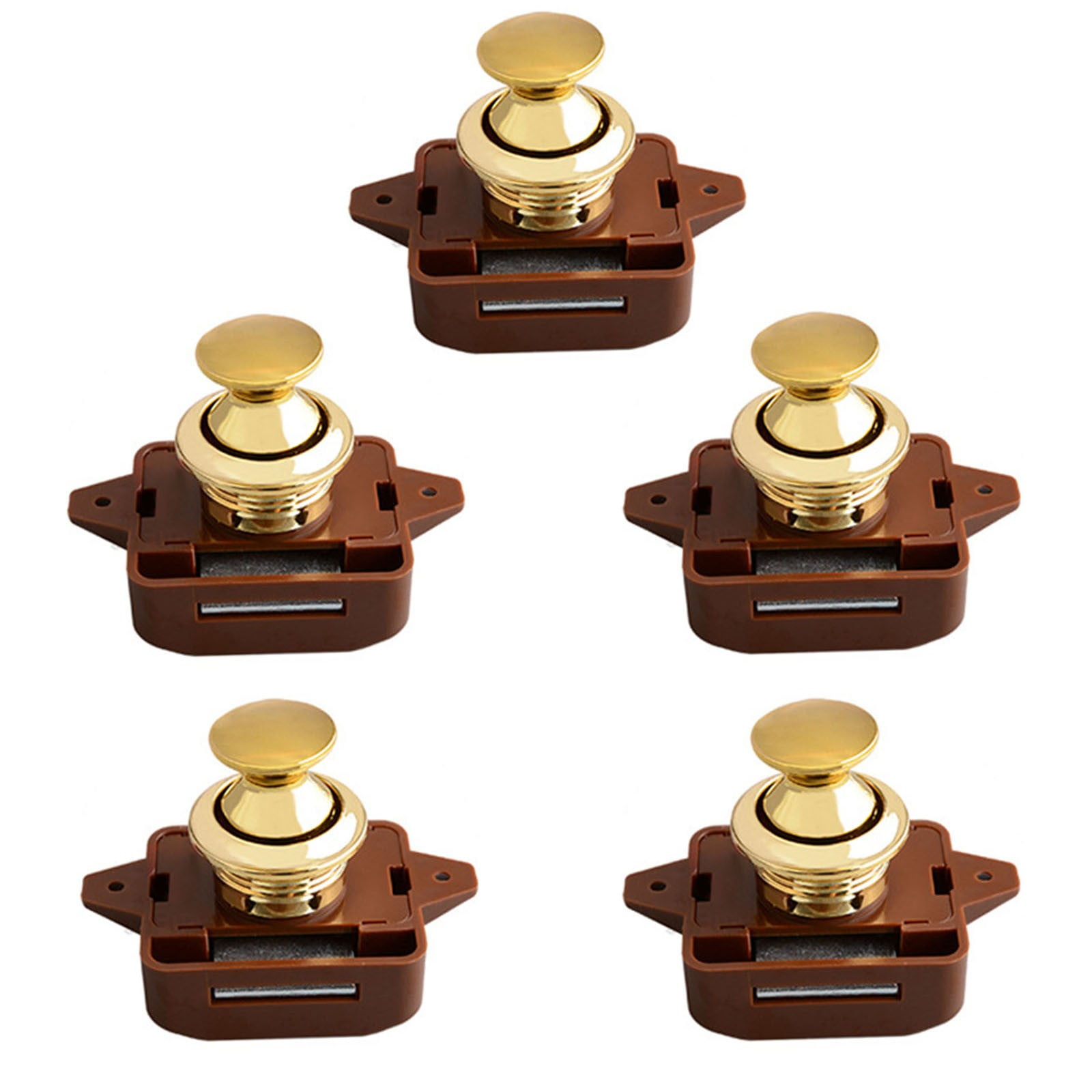 Pack of 5 Push Button Catch Door Lock Locking Door Lock 15-20 mm ...