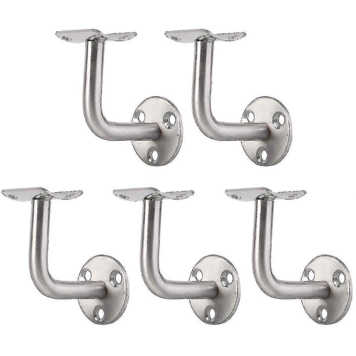 Pack Of 5 Stainless Bannister Support Wall Mounted Handrail Brackets ...