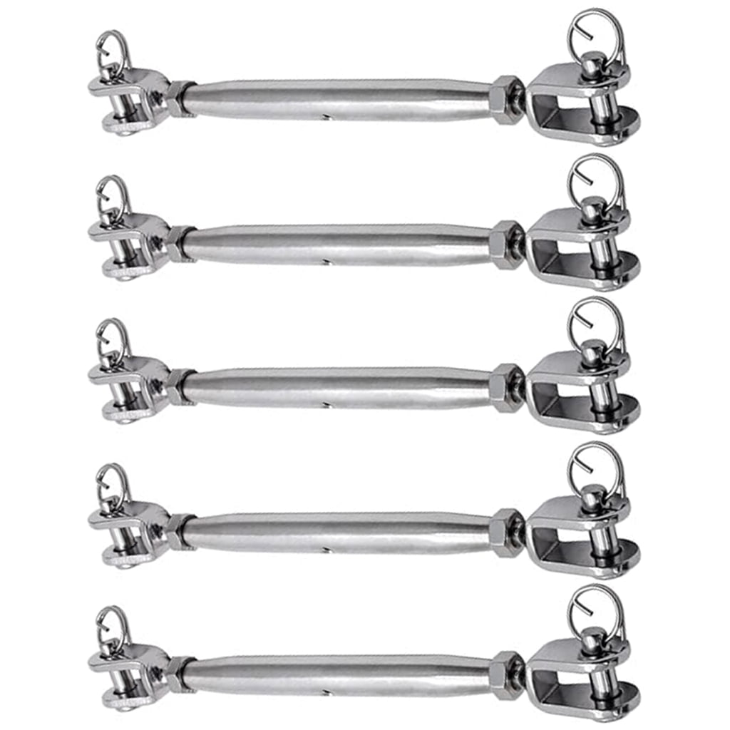 Pack Of 5 Stainless Steel Jaw and Jaw Turnbuckles Heavy Duty Adjustable ...