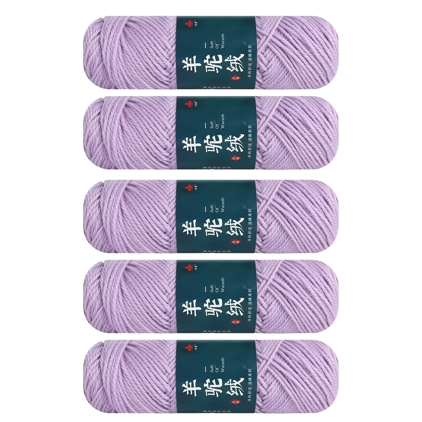 Pack Of 5 Wool Yarn 100g/Roll Fine Fibers Hand Knitting Yarn For ...