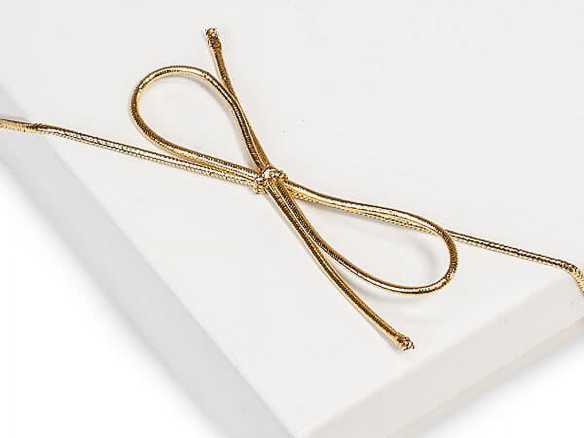 Pack Of 50, 19" Gold Metallic Stretch Cord Loops W/Pre-Tied Bows Made ...