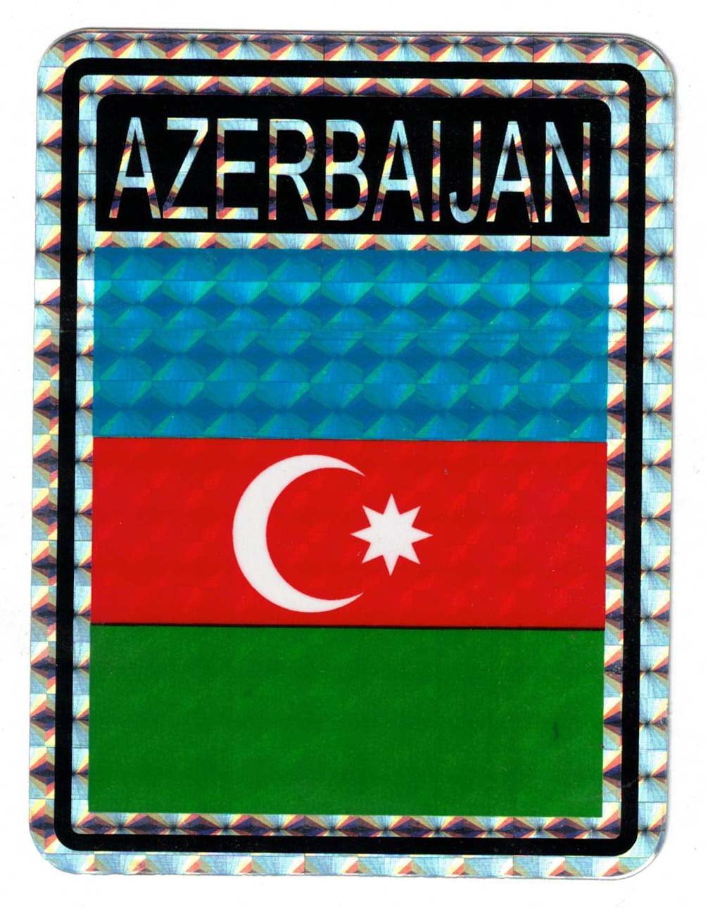 Pack Of 50 Azerbaijan Country Flag Reflective Decal Bumper Sticker DC ...