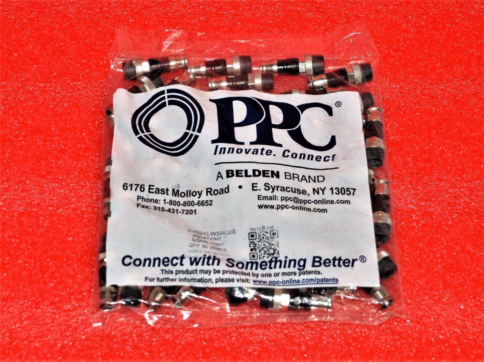 Pack Of 50 PPC Belden Ex59xlwsplus C T X Coax Connector Outdoor Indoor ...