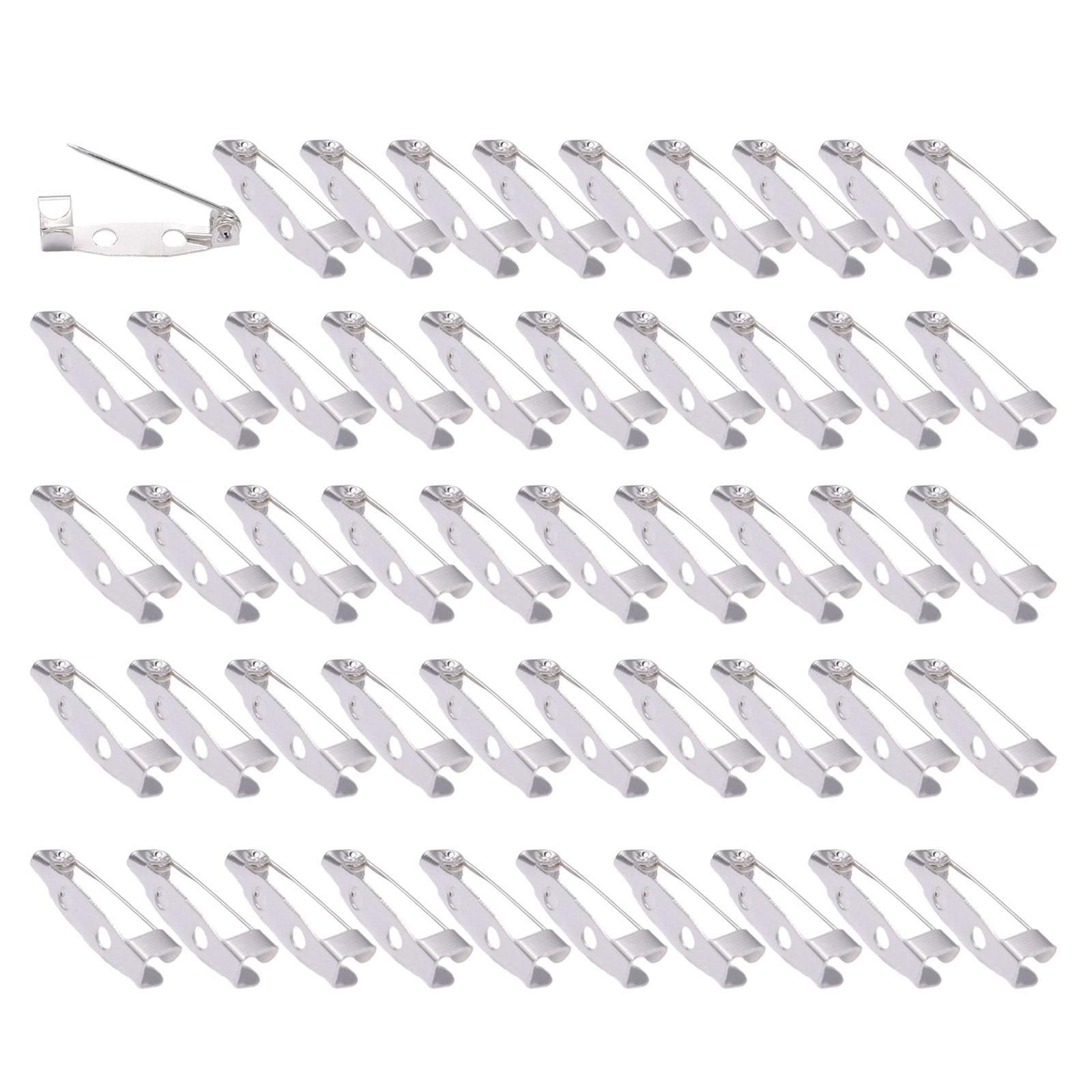 Pack Of 50 Safety Brooch Pins Alloy Metal Pins Secure Back Clasp with ...