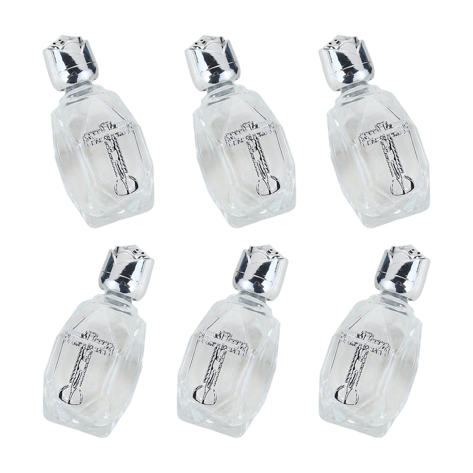 Pack Of 6 Christian Baptisms Bottles Clear Glass Holy Water Dispenser ...