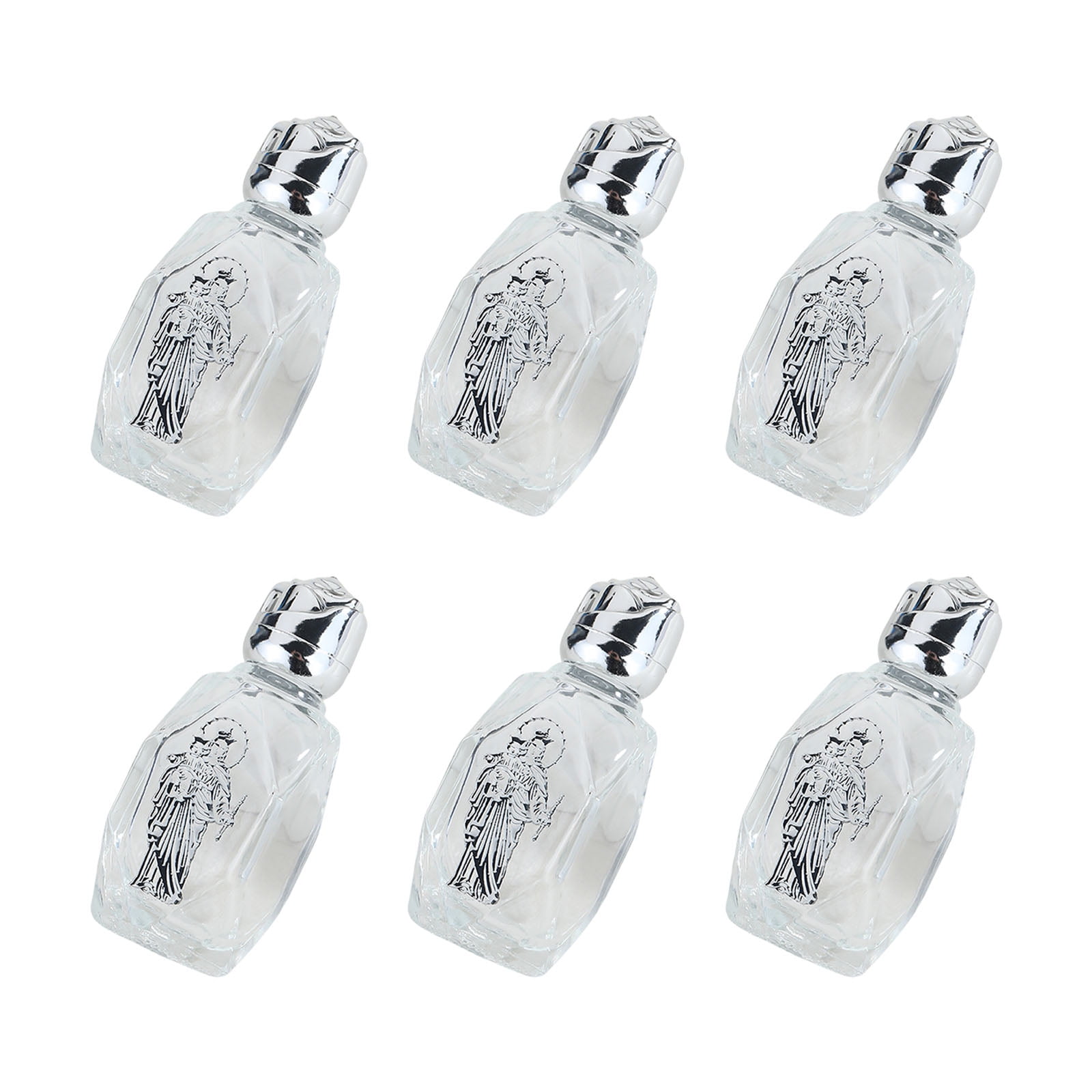 Pack Of 6 Christian Baptisms Bottles Clear Glass Holy Water Dispenser ...