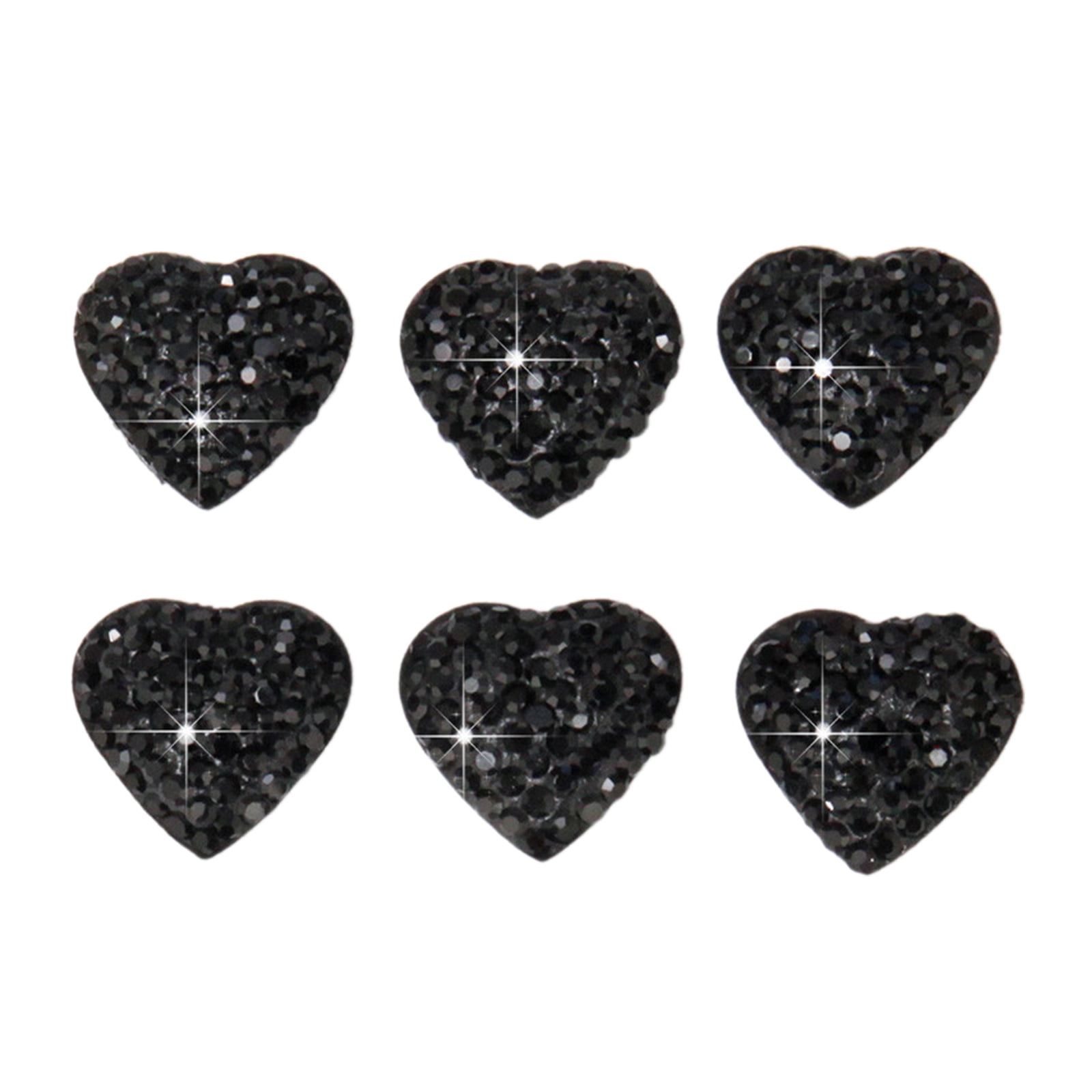 Pack Of 6 Crystal Heart Car Stickers Adhesive Interior Decors for ...