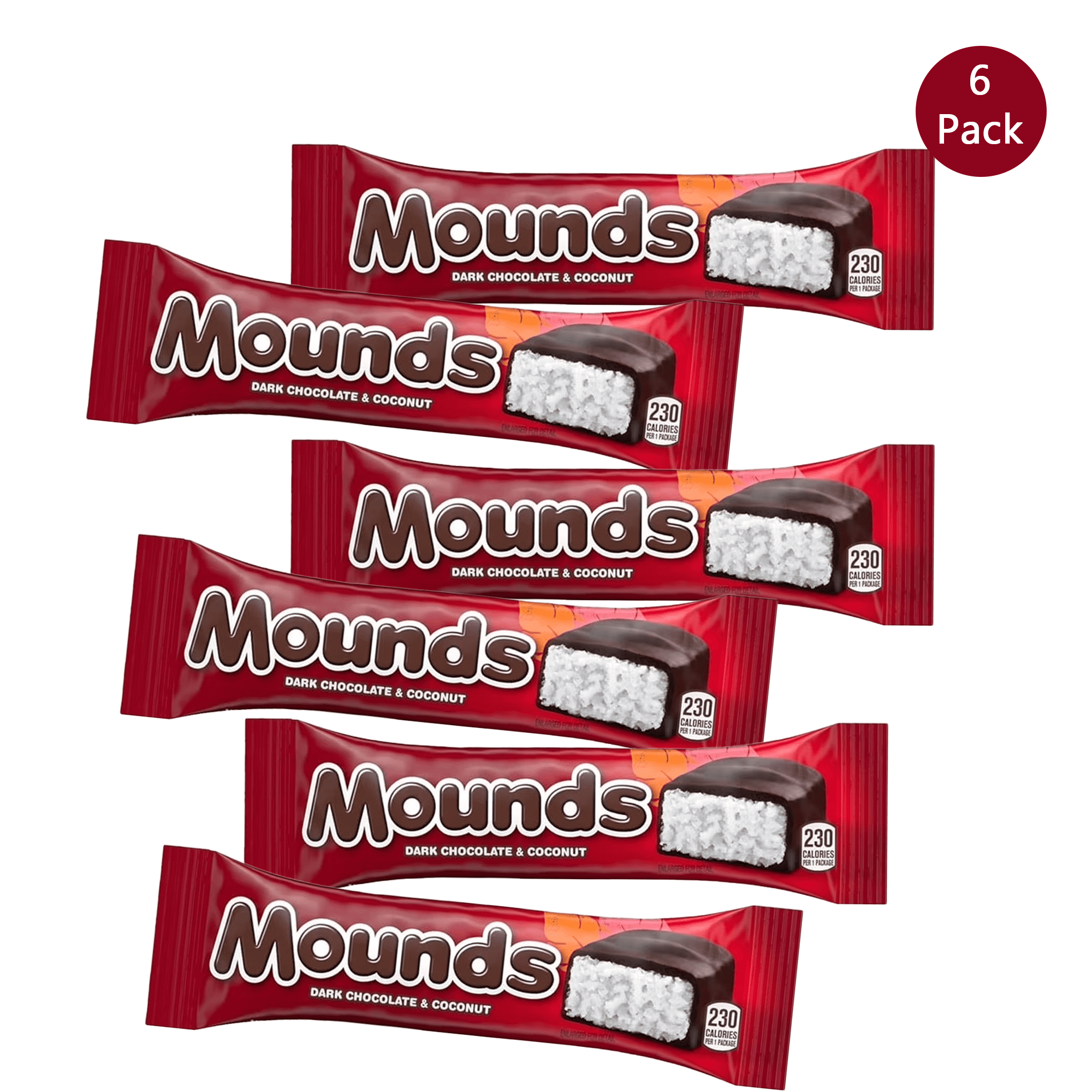 Pack Of 6 Mounds Dark Chocolate and Coconut Candy Bar | 1.75 OZ Per Bar ...