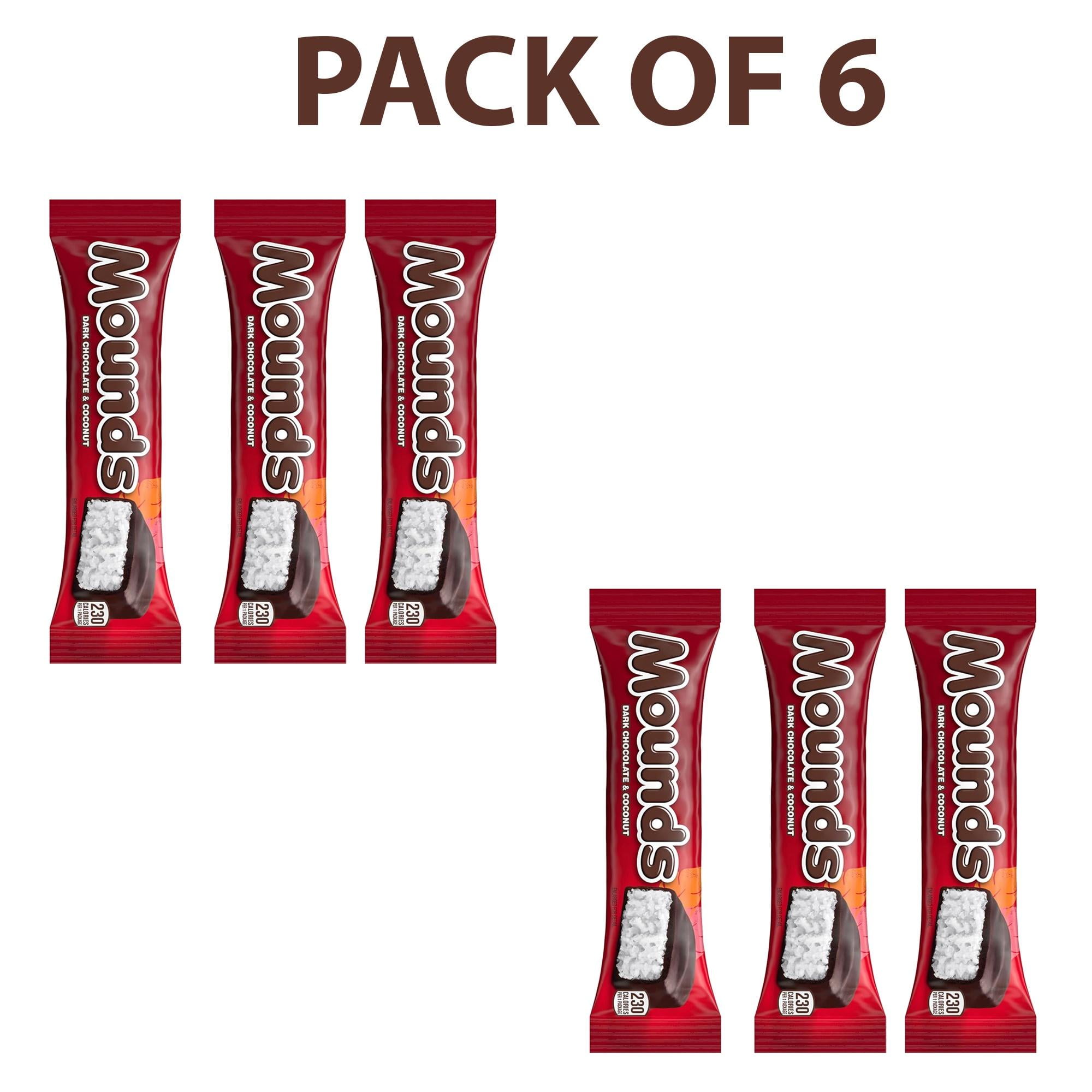 Pack Of 6 Mounds Dark Chocolate and Coconut Candy Bar | 1.75 OZ Per Bar ...