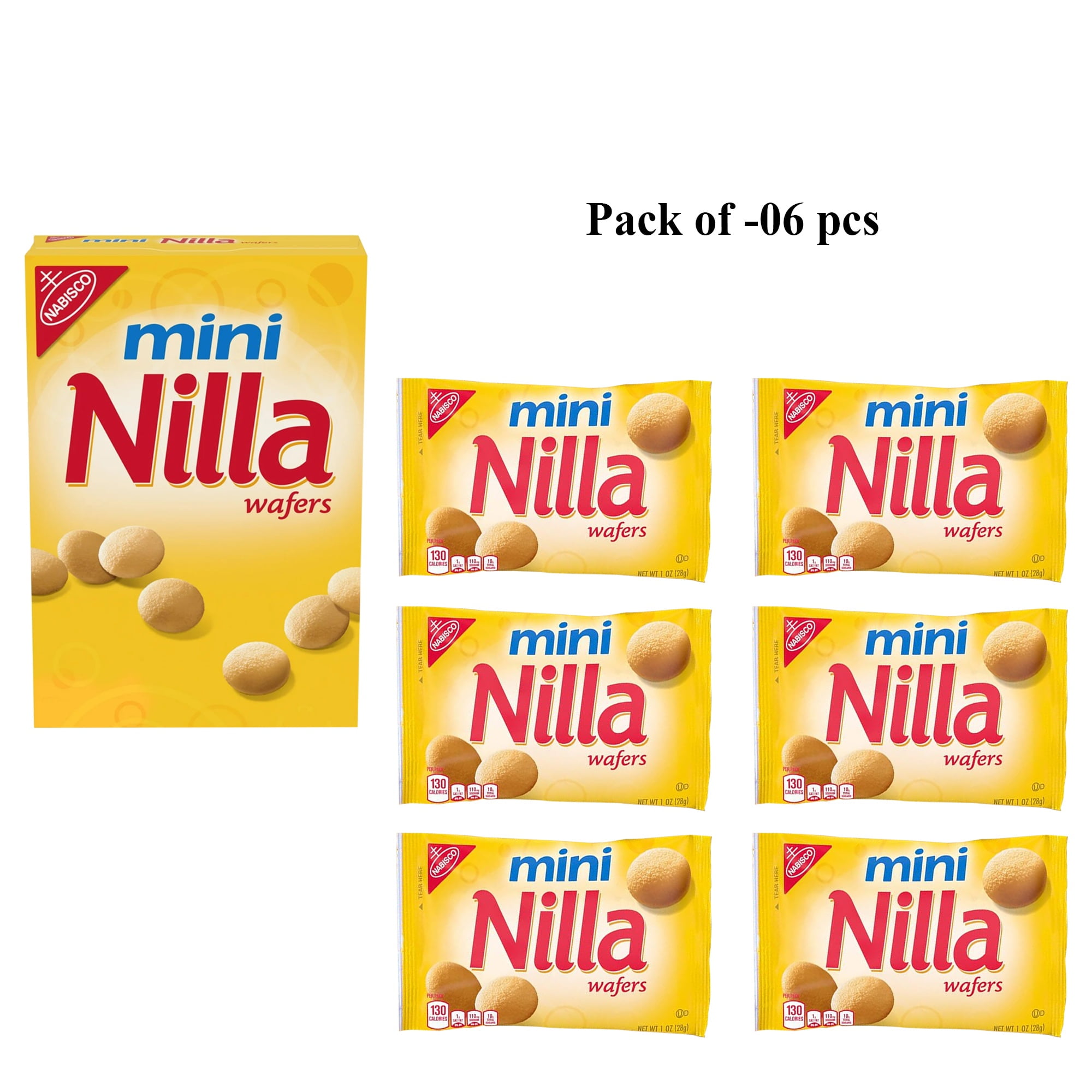 Pack Of 6 Pcs Mini Nilla Vanilla Wafers Cookies Snack | 1 Oz per pack ...