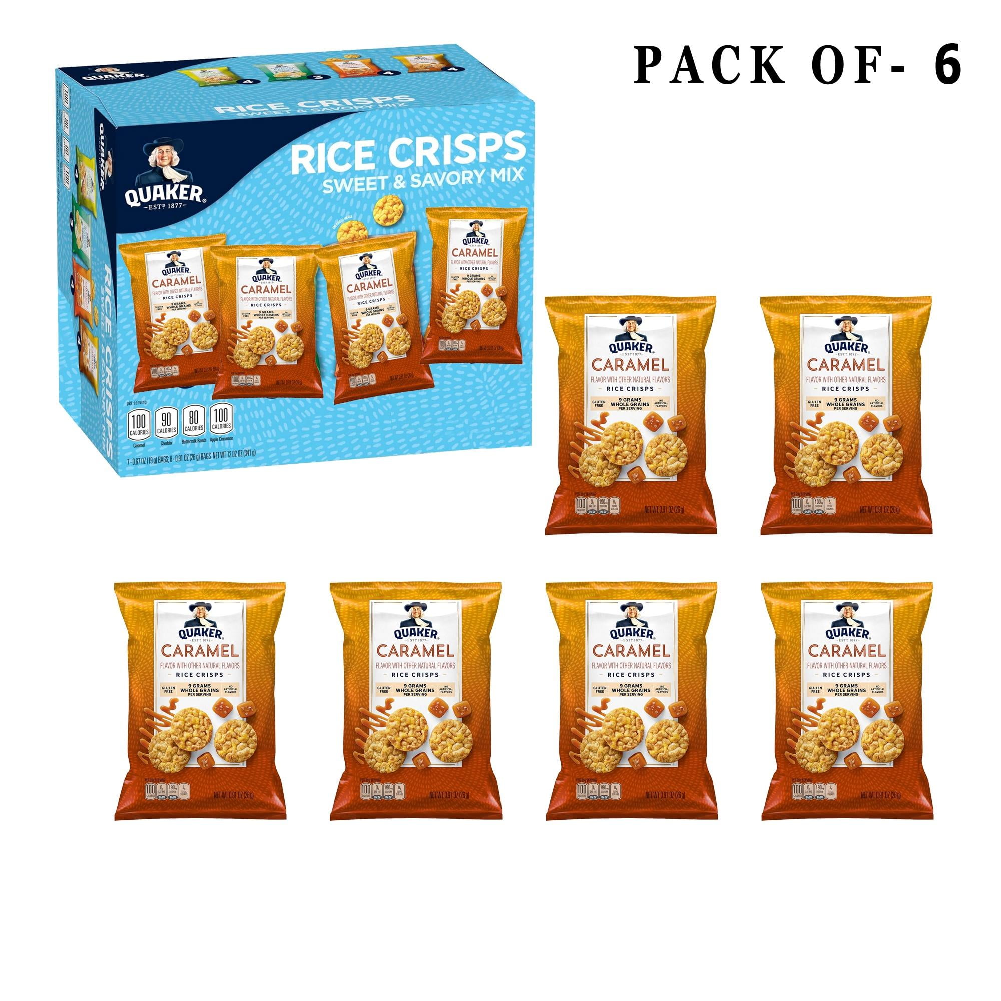 Pack Of 6 Pcs Quaker Rice Crisps Gluten Free With Caramel Flavor | 0.91 ...
